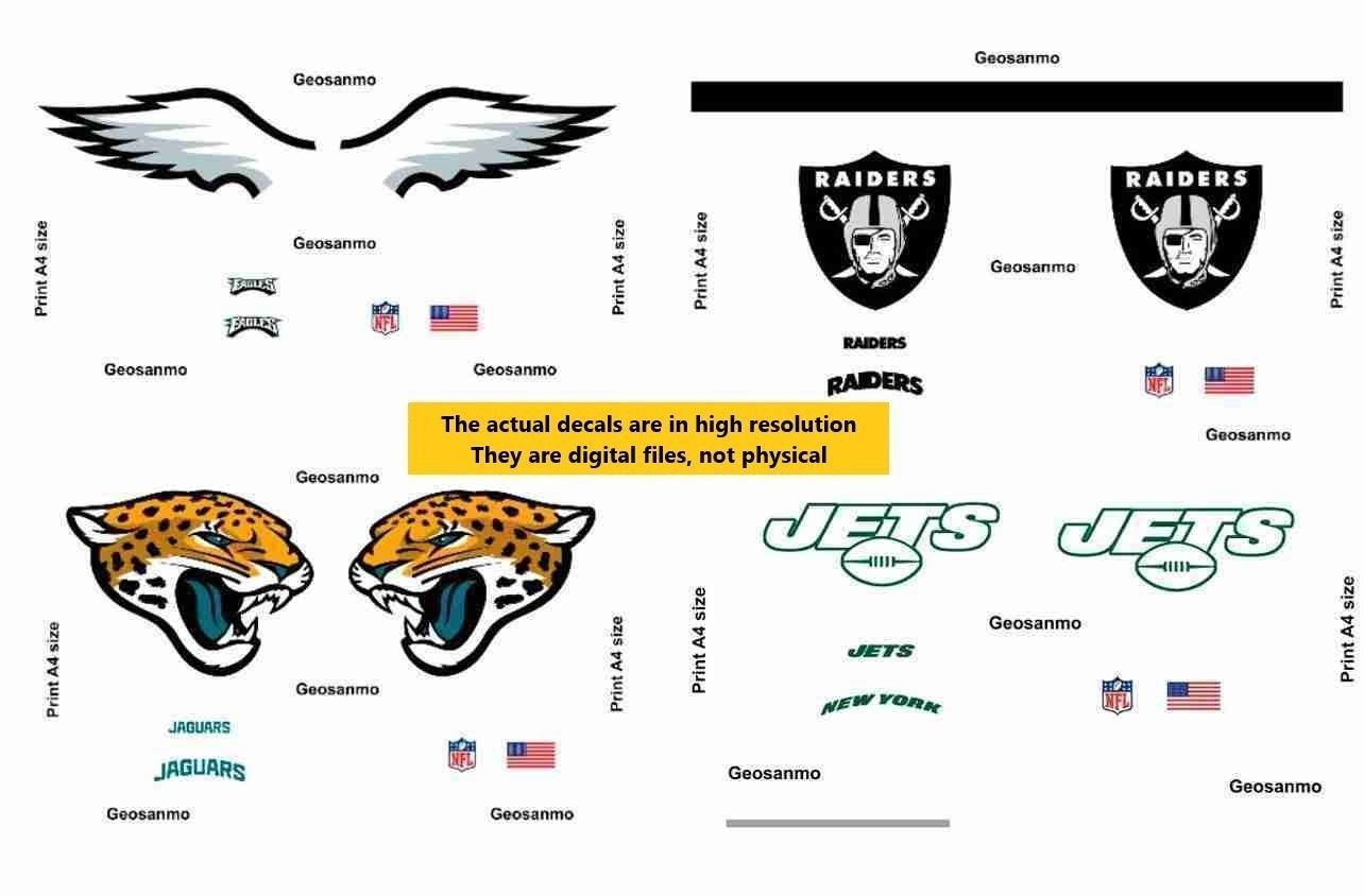 Printable High Resolution NFL Helmet Decals Pack 2 3D model 3D ...