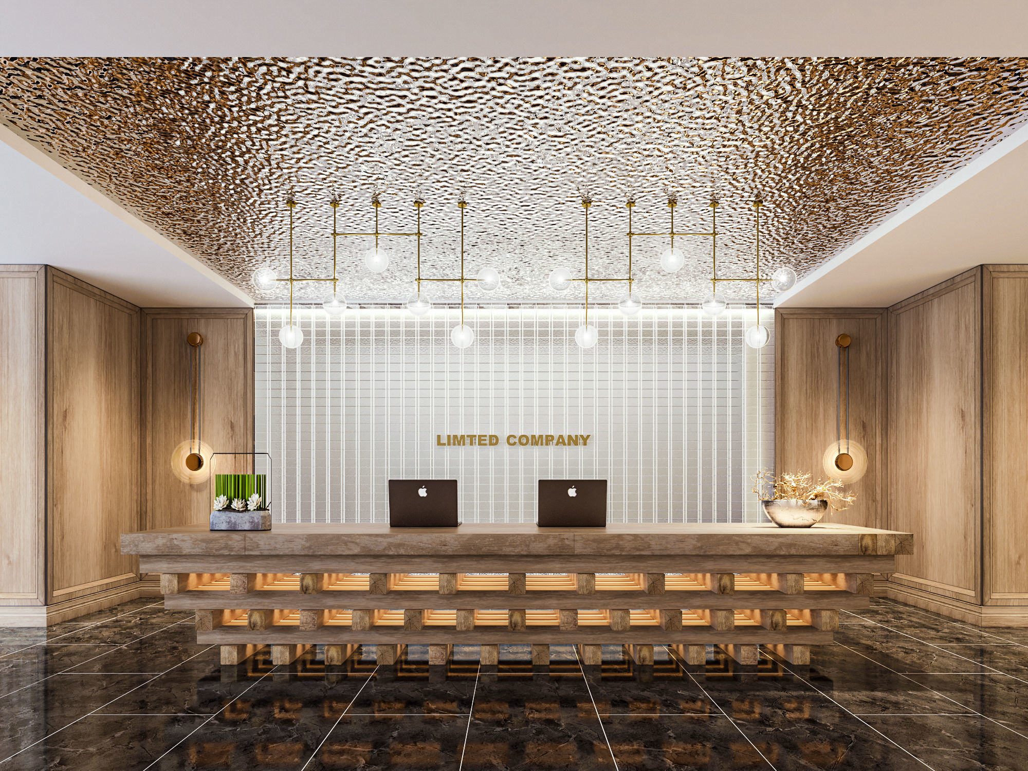 Modern Hotel Front Desk 3D model | CGTrader