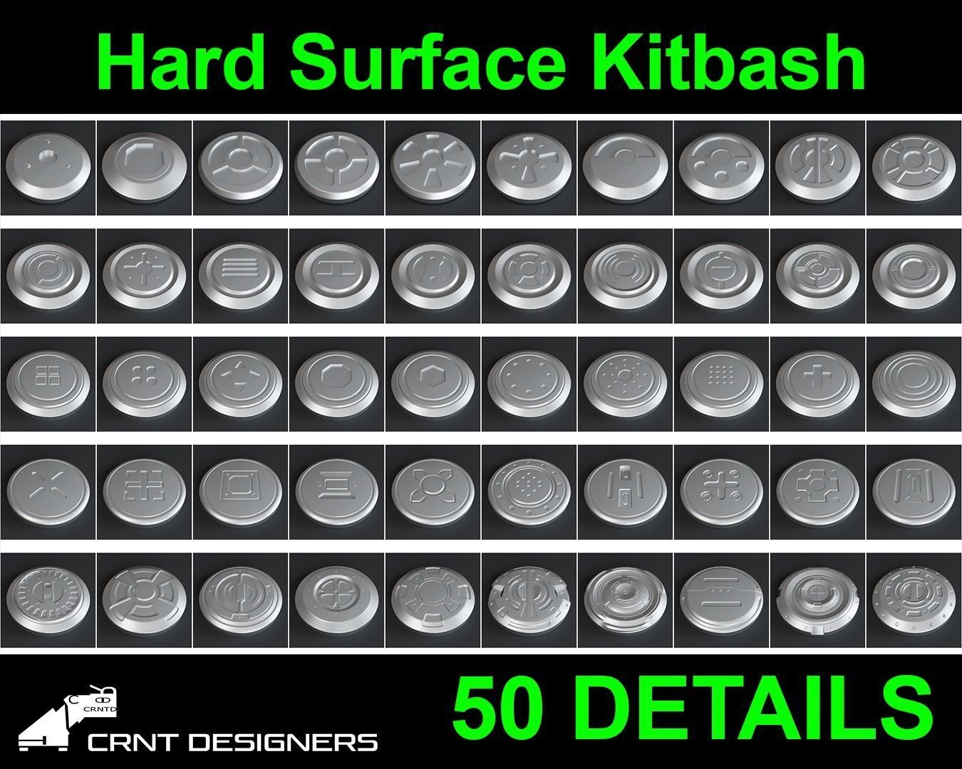 Hard Surface Kitbash Nut and Bolt Quad Topology 3D model | CGTrader