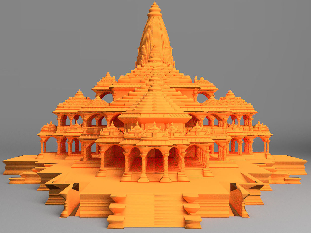 AYODHYA RAMALAYAM MODEL TEMPLE GOLD SILVER BRONZE ROLD 3D model 3D ...