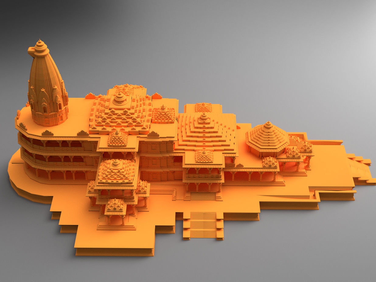 AYODHYA RAMALAYAM MODEL TEMPLE GOLD SILVER BRONZE ROLD 3D model 3D ...