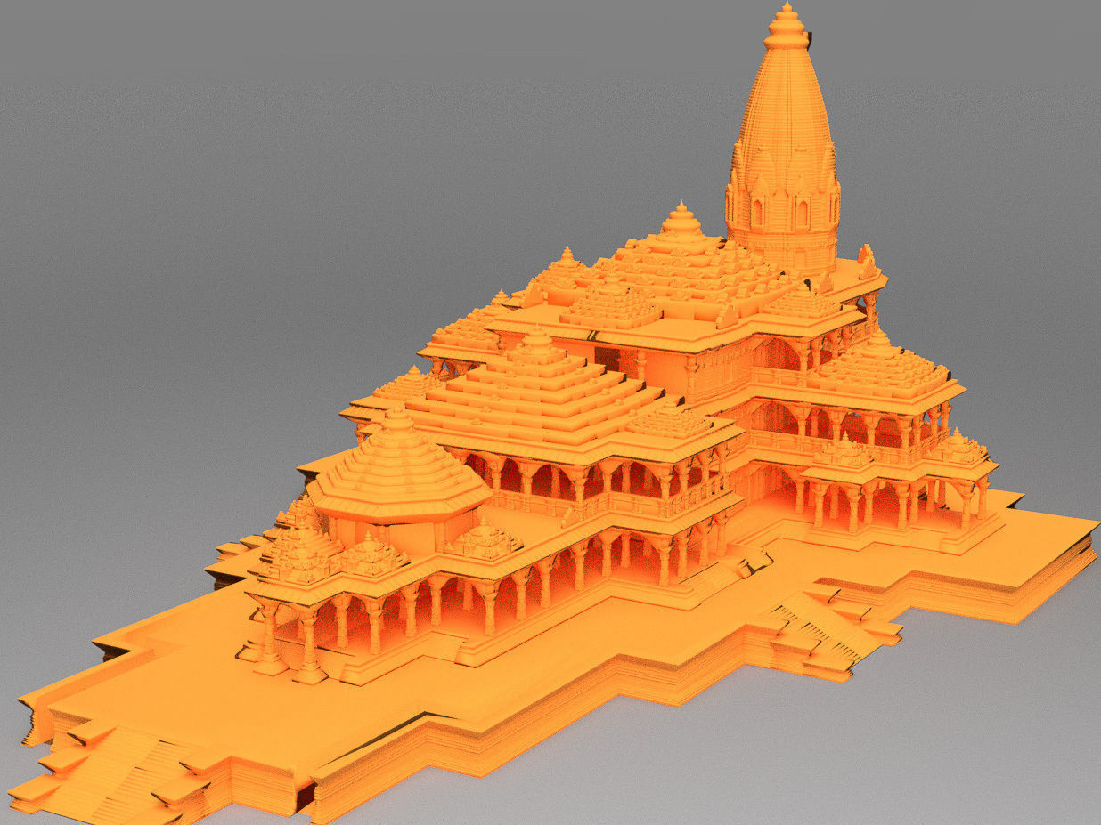 AYODHYA RAMALAYAM MODEL TEMPLE GOLD SILVER BRONZE ROLD 3D model 3D ...