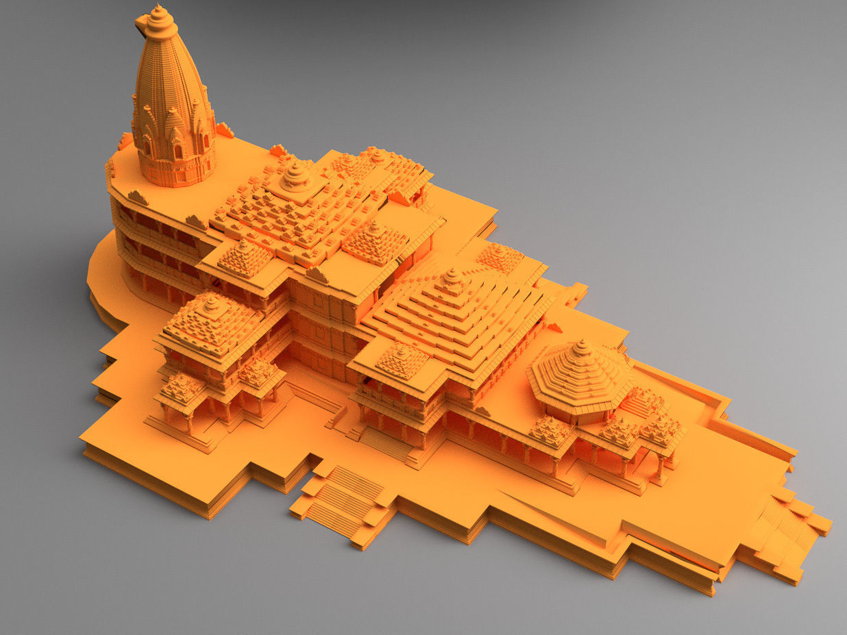 AYODHYA RAMALAYAM MODEL TEMPLE GOLD SILVER BRONZE ROLD 3D model 3D ...