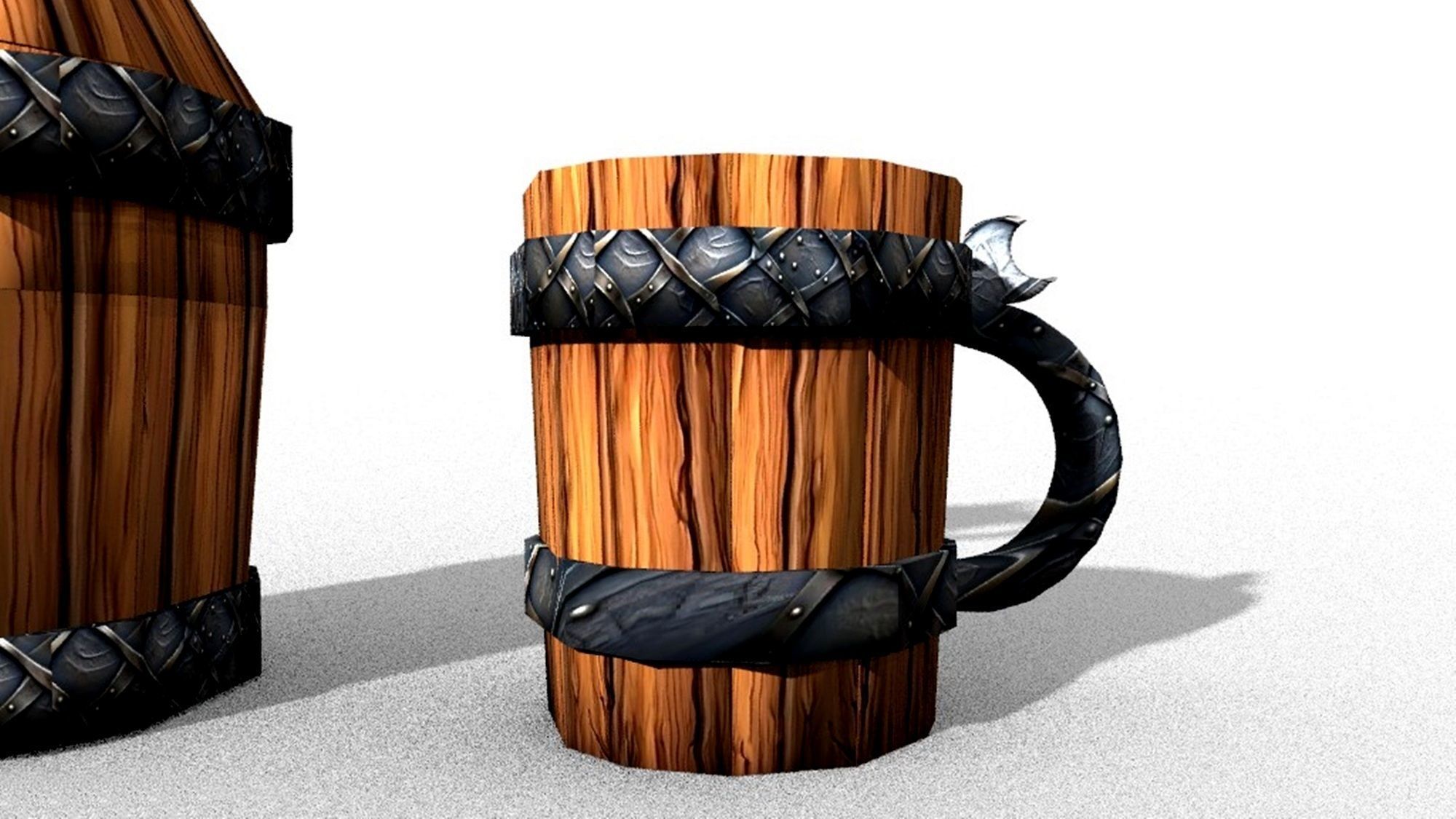medieval cartoon pitcher and mug for tavern 3D model | CGTrader