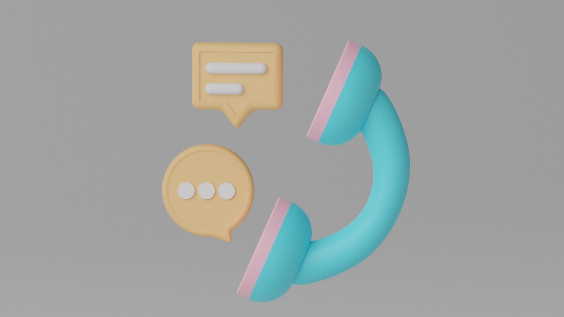 Cartoon Telephone Voice Message Icon 3D model | CGTrader