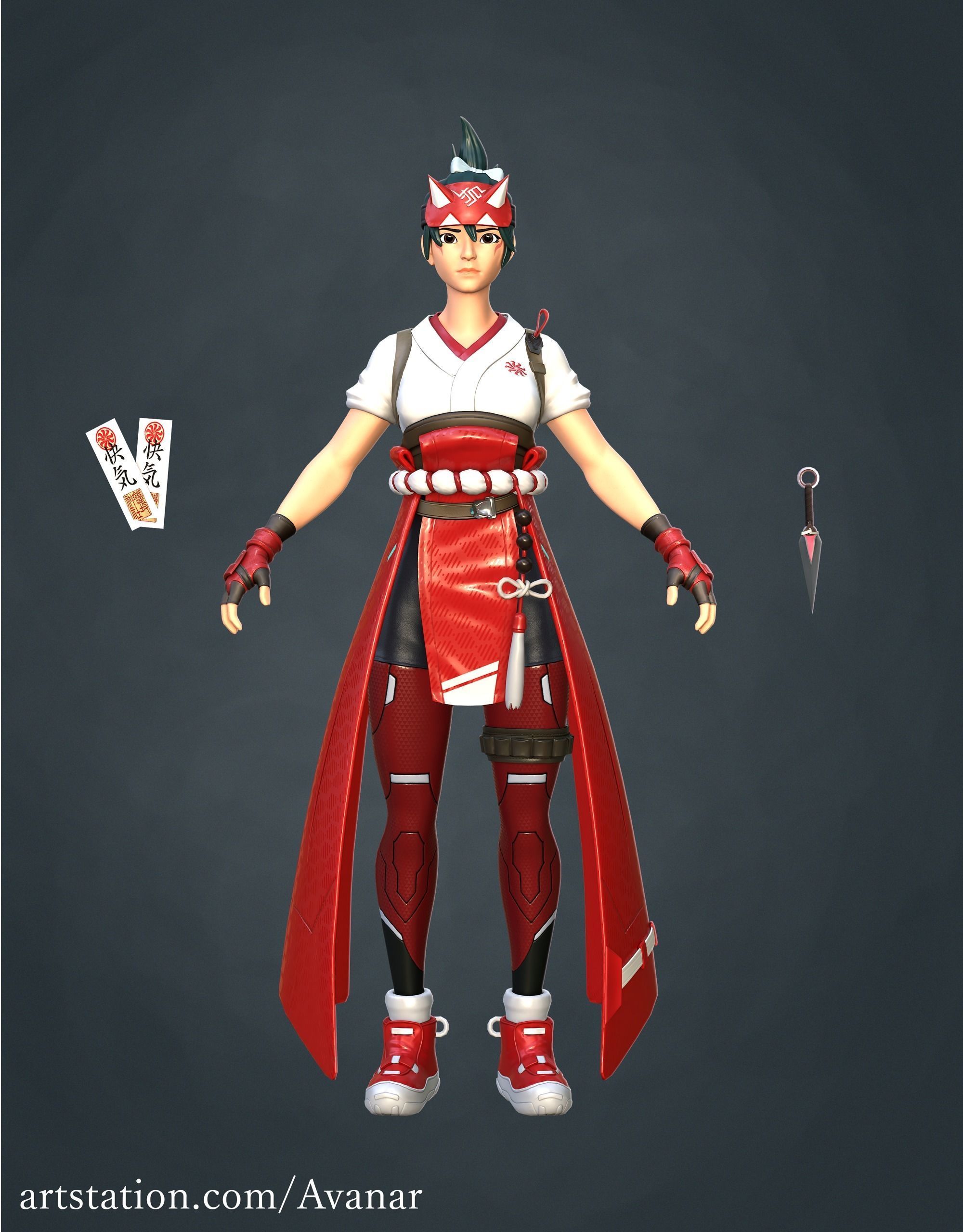 3D model Low Poly 3D Kiriko Model - Game Ready - Textured VR / AR / low ...