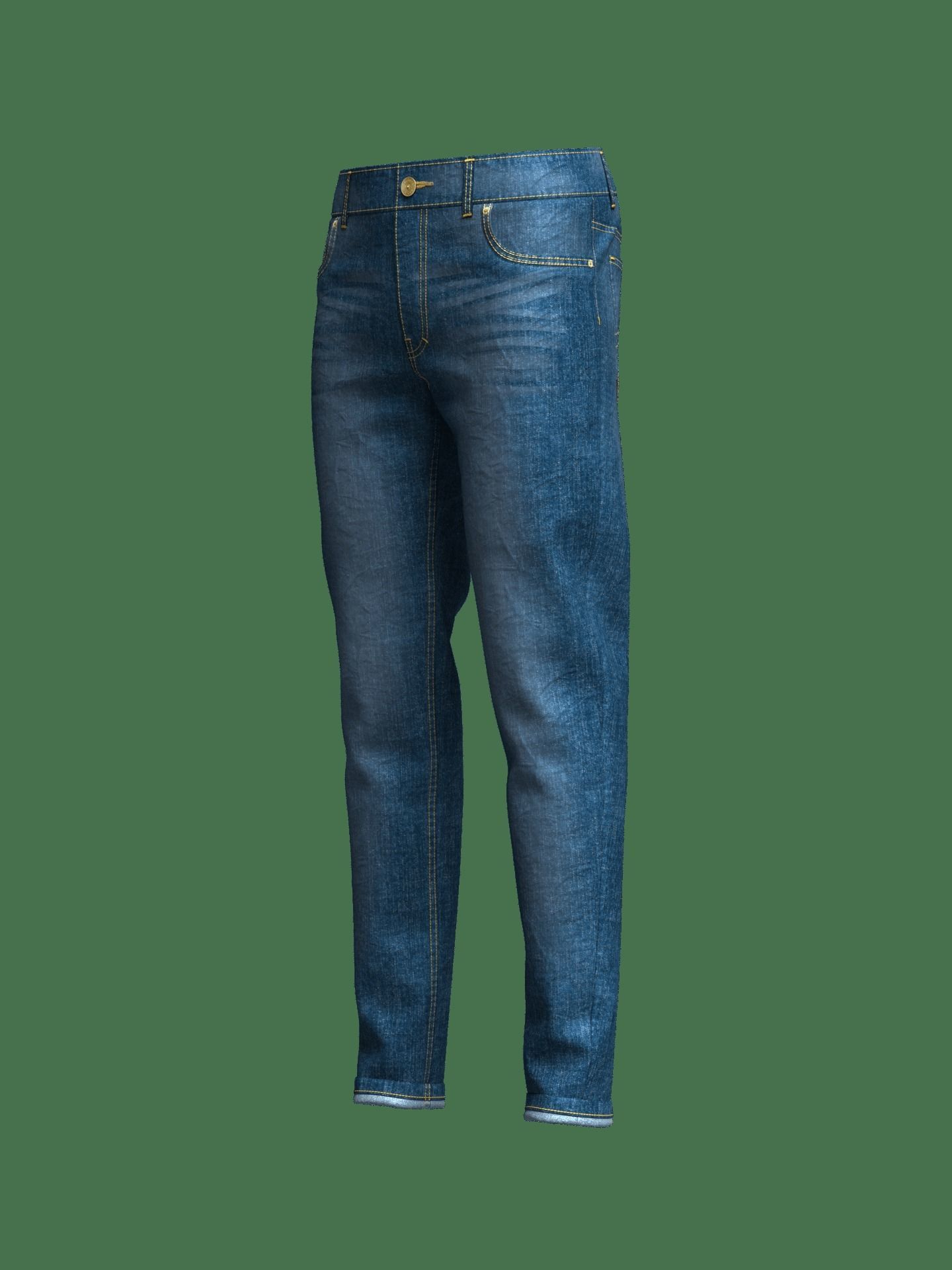 Mens Blue Denim Pant 3D model | CGTrader