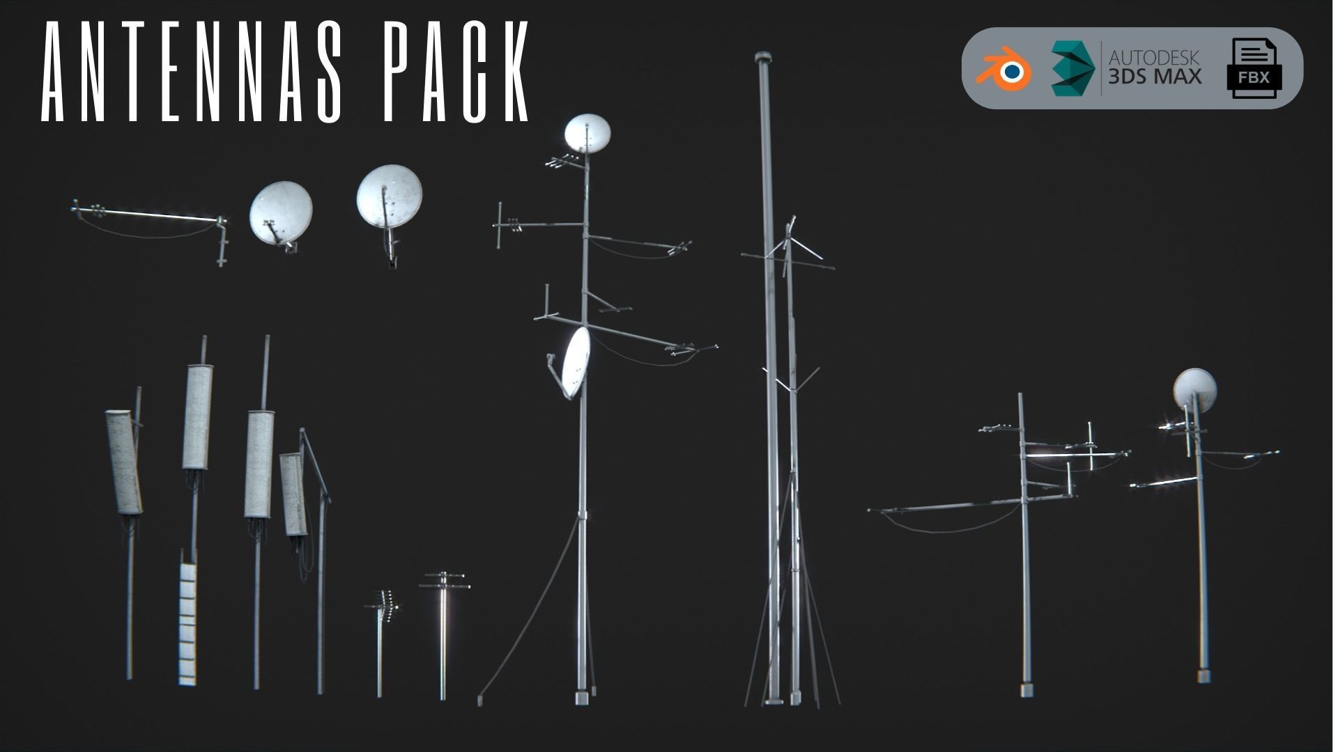 3D model Antennas Pack VR / AR / low-poly | CGTrader