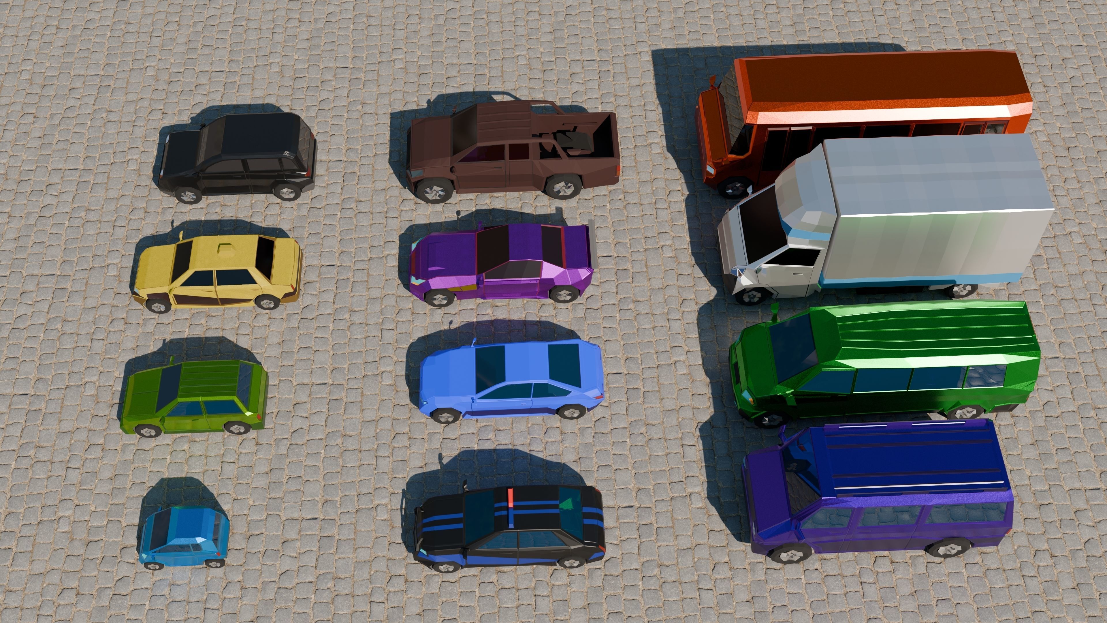 3D model Low-Poly Car Collection 40 Ready-to-Use Models VR / AR / low ...