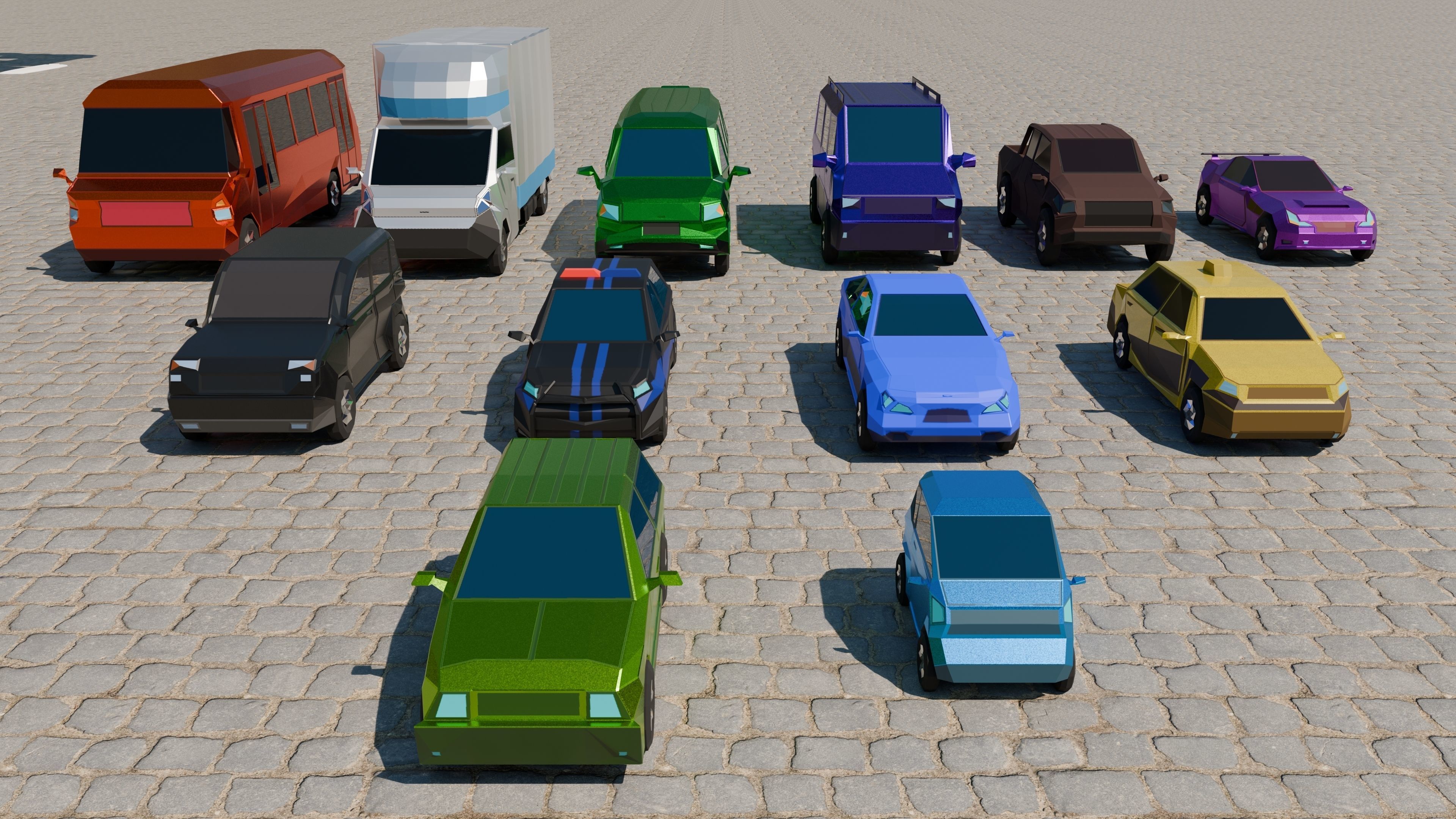 3D model Low-Poly Car Collection 40 Ready-to-Use Models VR / AR / low ...