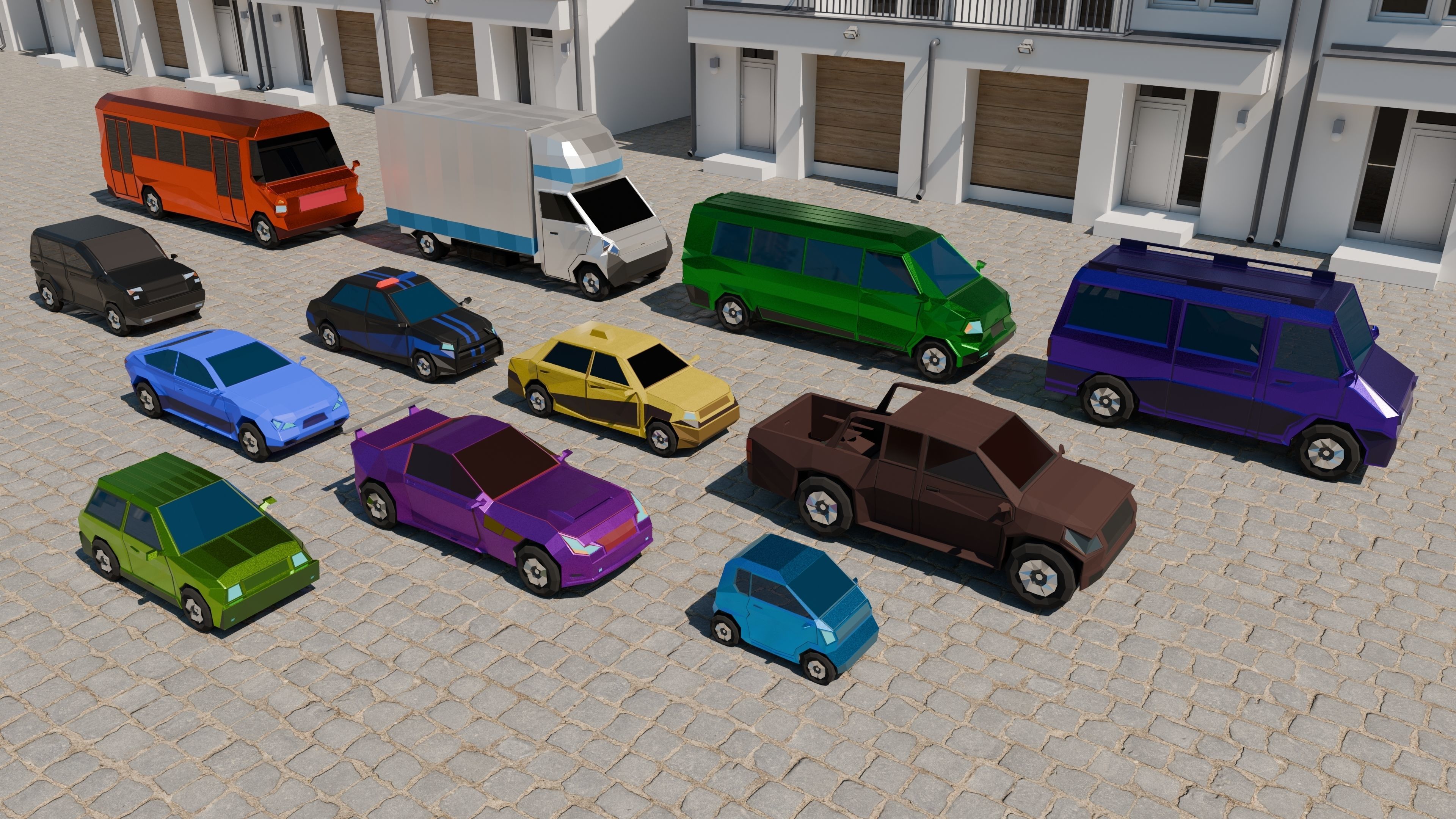 3D model Low-Poly Car Collection 40 Ready-to-Use Models VR / AR / low ...