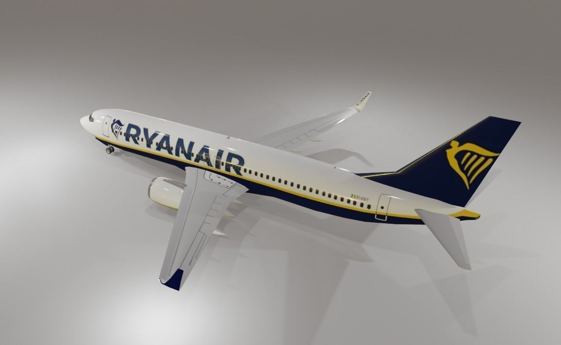 3D model Ryan Air Boeing 737 800 3D Model with cockpit VR / AR / low ...