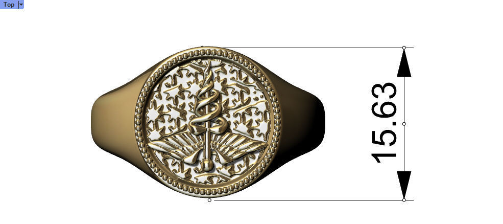 Caduceus Medical Ring Symbol Jewelry 3D model 3D printable | CGTrader
