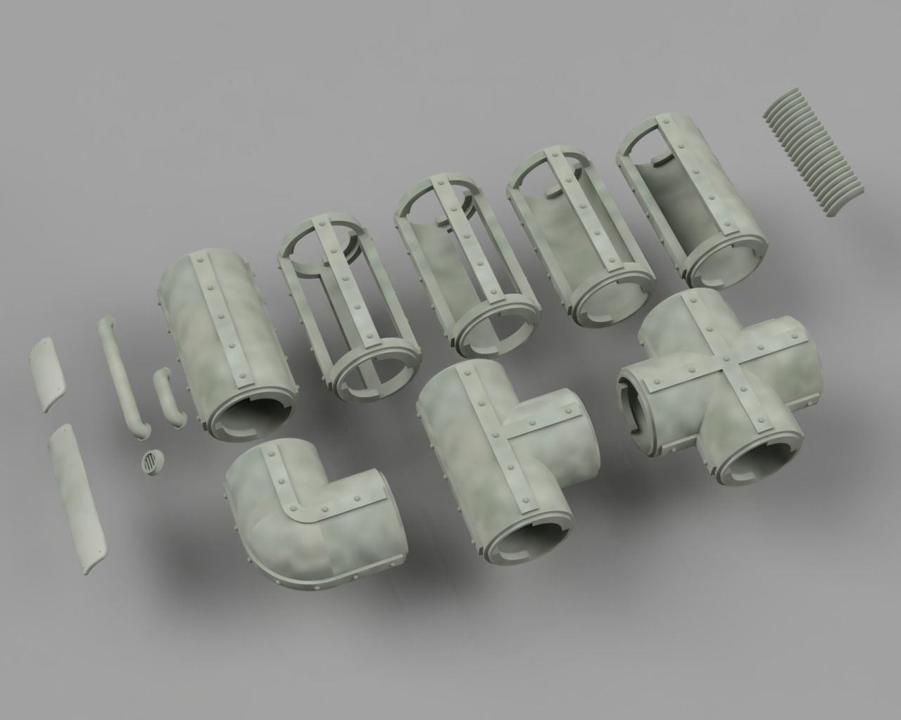 Modular grimdark pipeline 3D model 3D printable | CGTrader