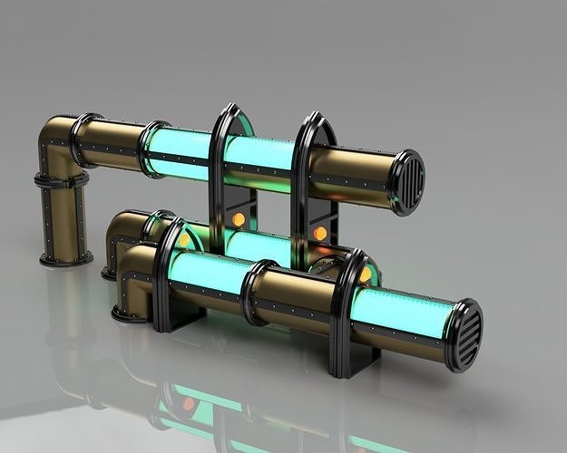 Modular grimdark pipeline 3D model 3D printable | CGTrader