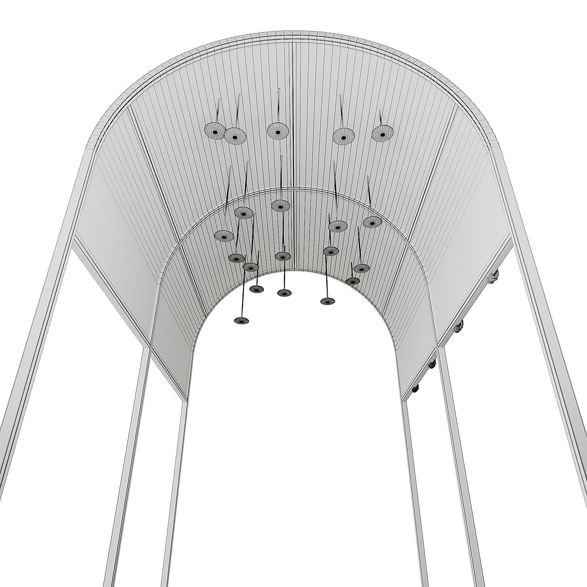 Metal Arc Ceiling with lighting 3D model | CGTrader