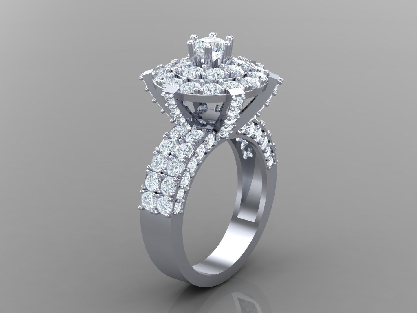 Women Wedding Engagement Ring Silver Diamond Female 1WR265 3D model 3D ...