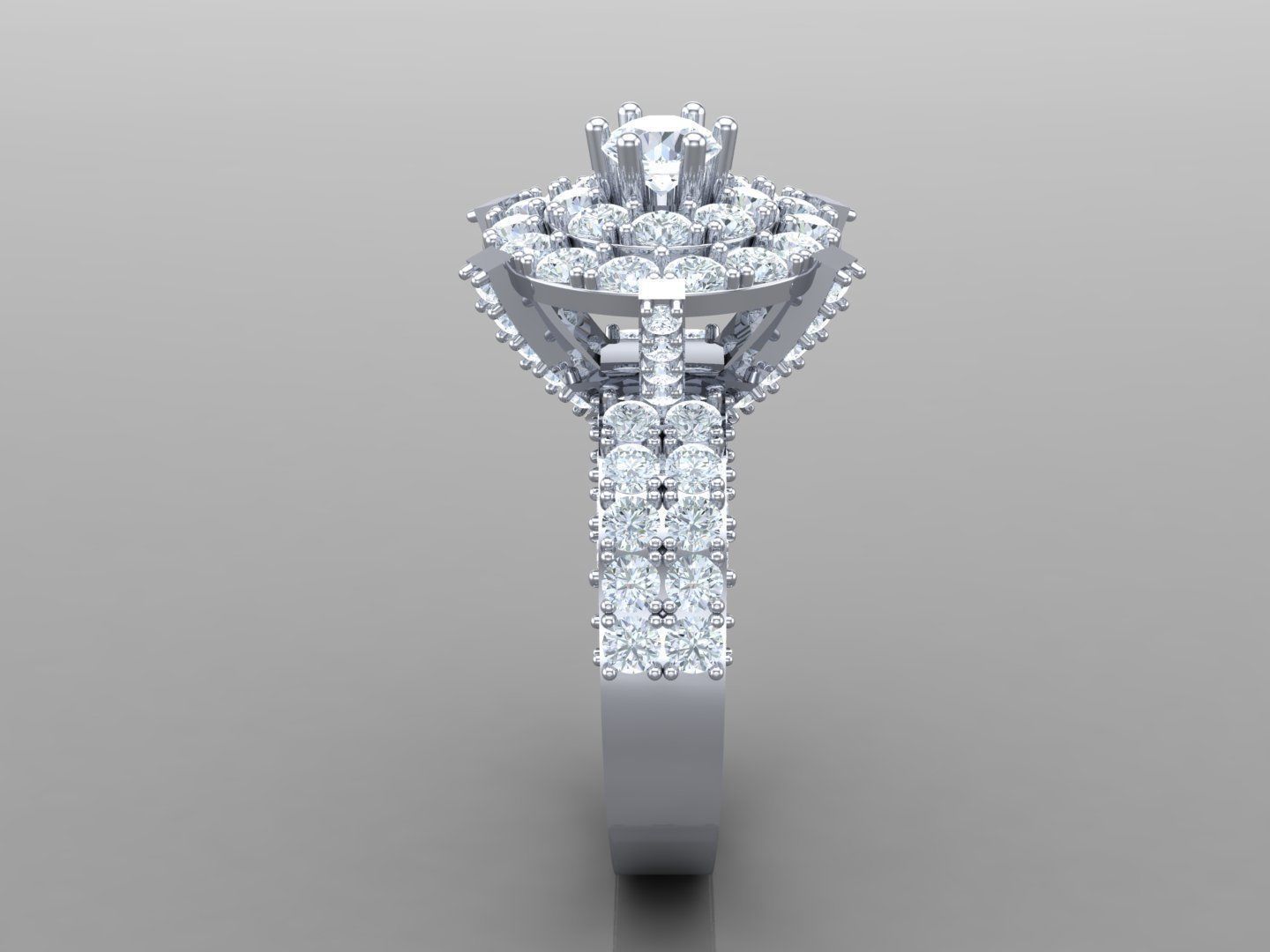 Women Wedding Engagement Ring Silver Diamond Female 1WR265 3D model 3D ...