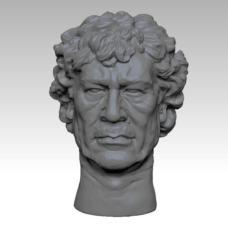 The al-Gaddafi Head sculpture 3D print model 3D print model 3D model 3D ...