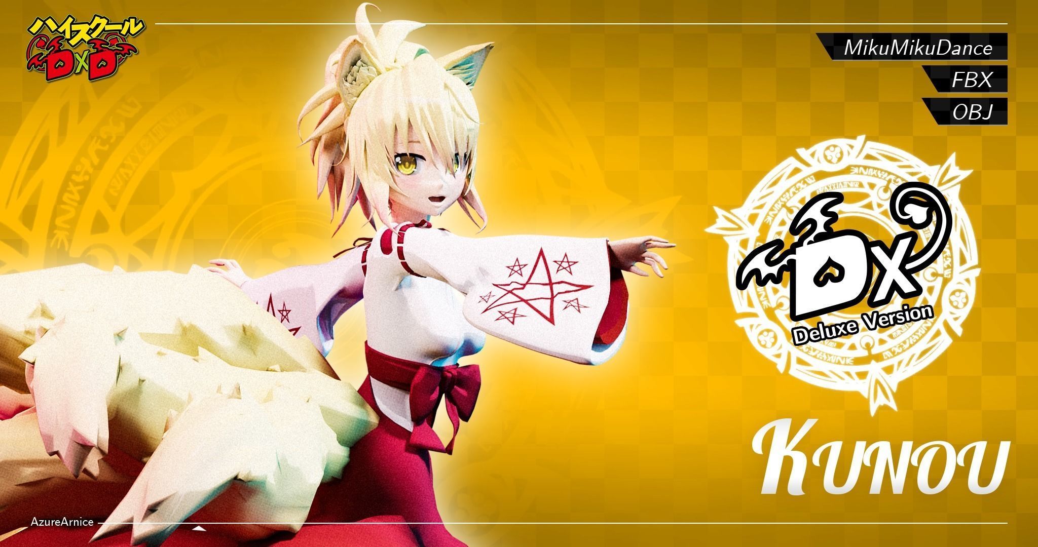 3d Model Highschool Dxd Kunou Mmd Model Deluxe Vr Ar Low Poly
