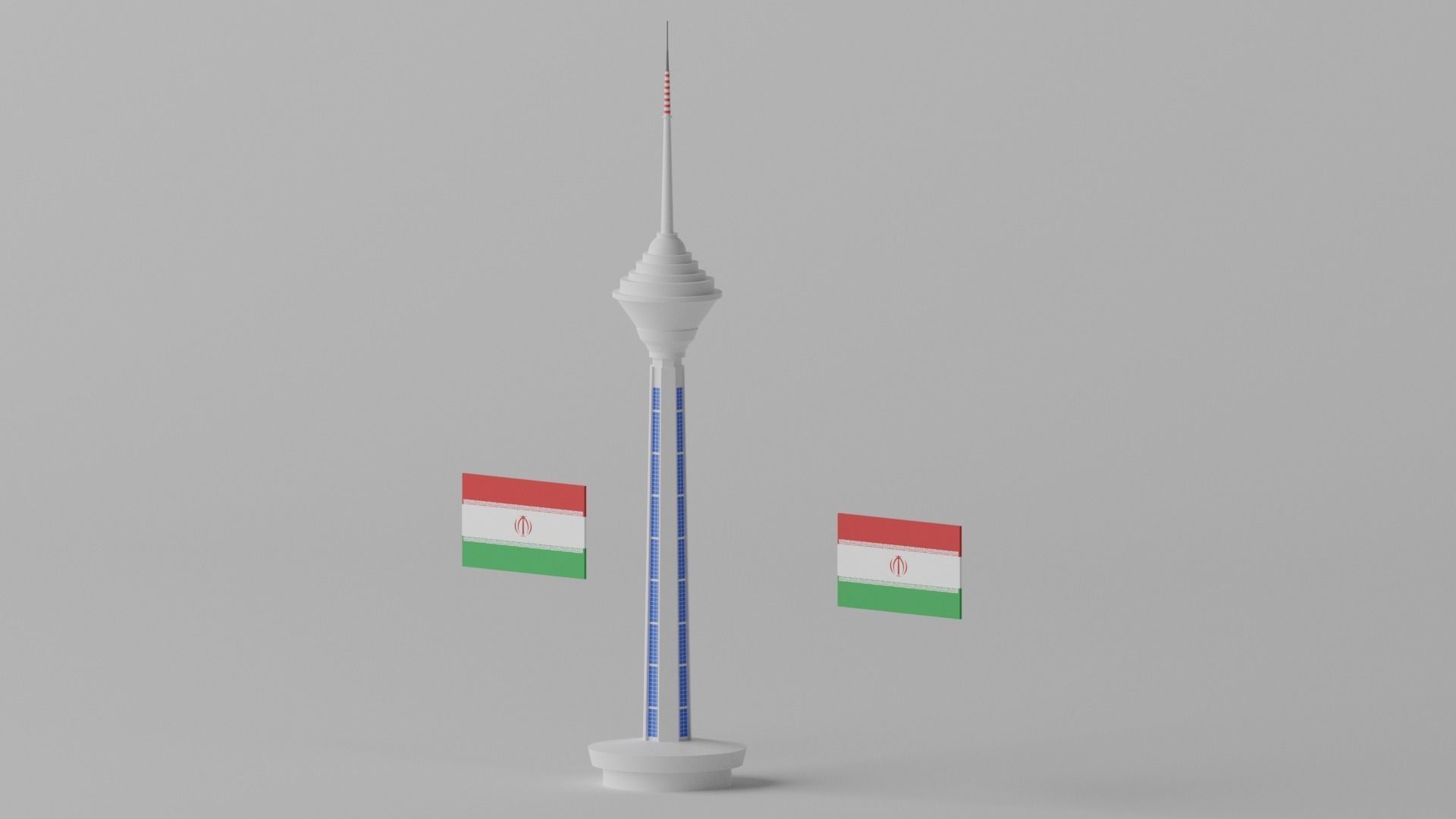 Cartoon Milad Tower Tehran Iran Landmark 3D model | CGTrader