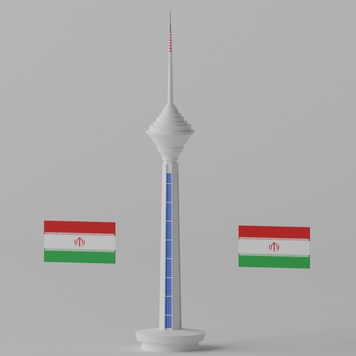 Cartoon Milad Tower Tehran Iran Landmark 3D model | CGTrader