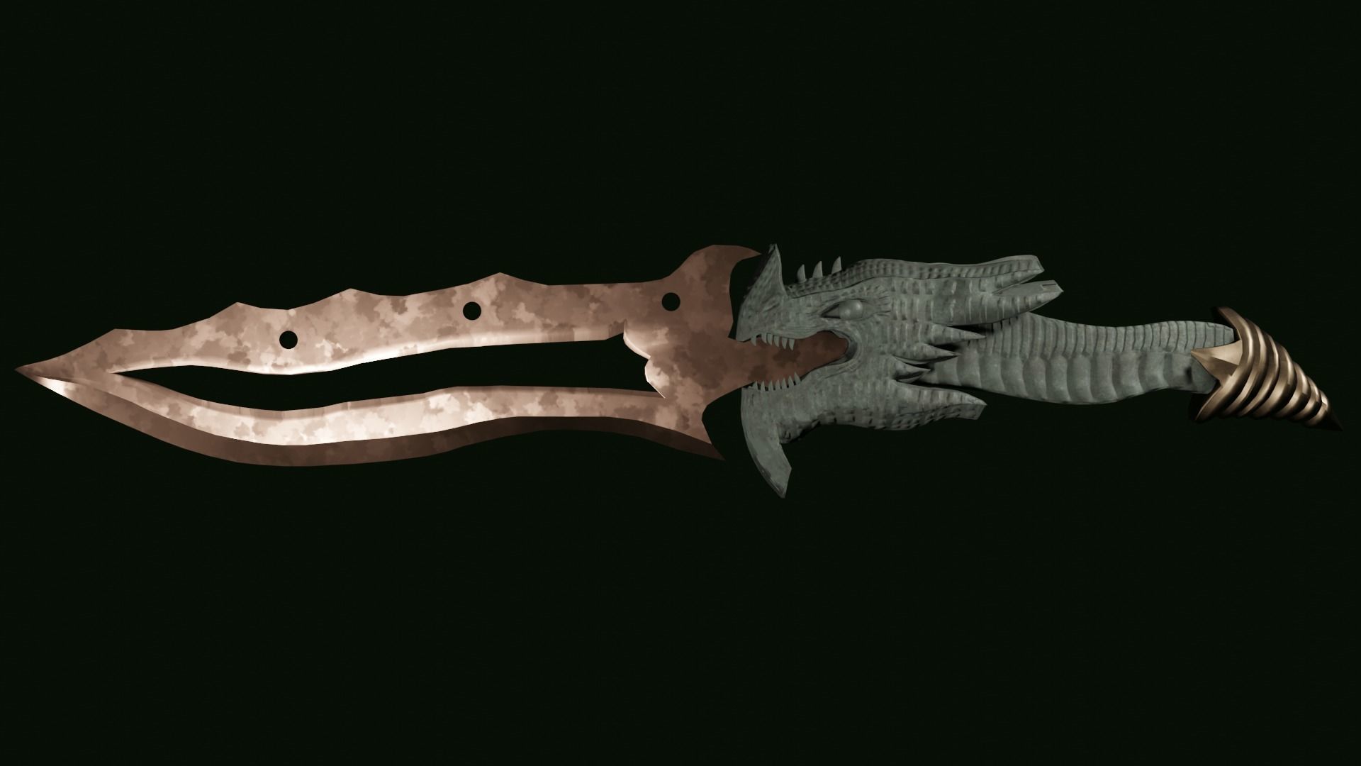 Fire-breathing Dragon dagger 3D model | CGTrader