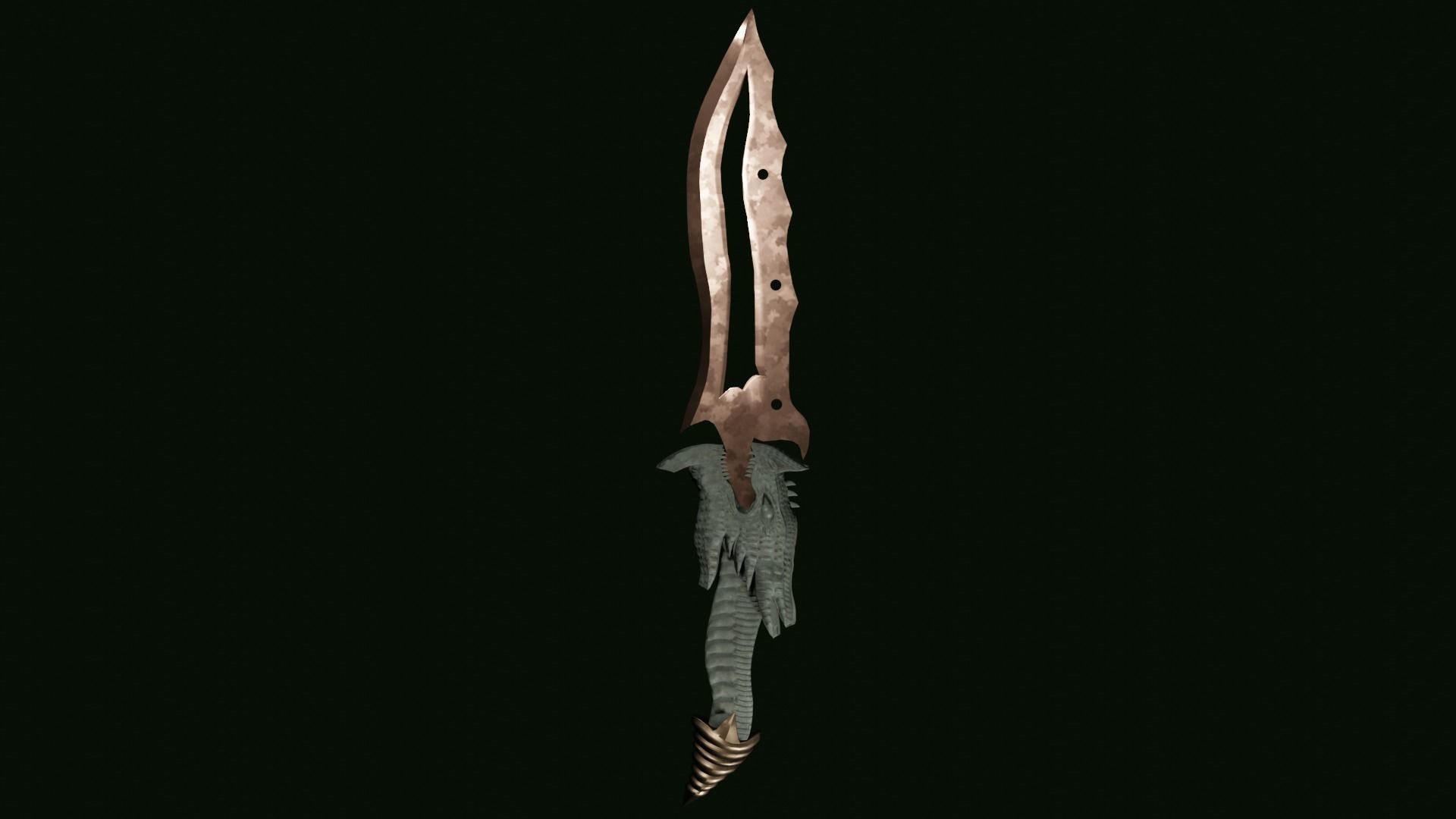 Fire-breathing Dragon dagger 3D model | CGTrader