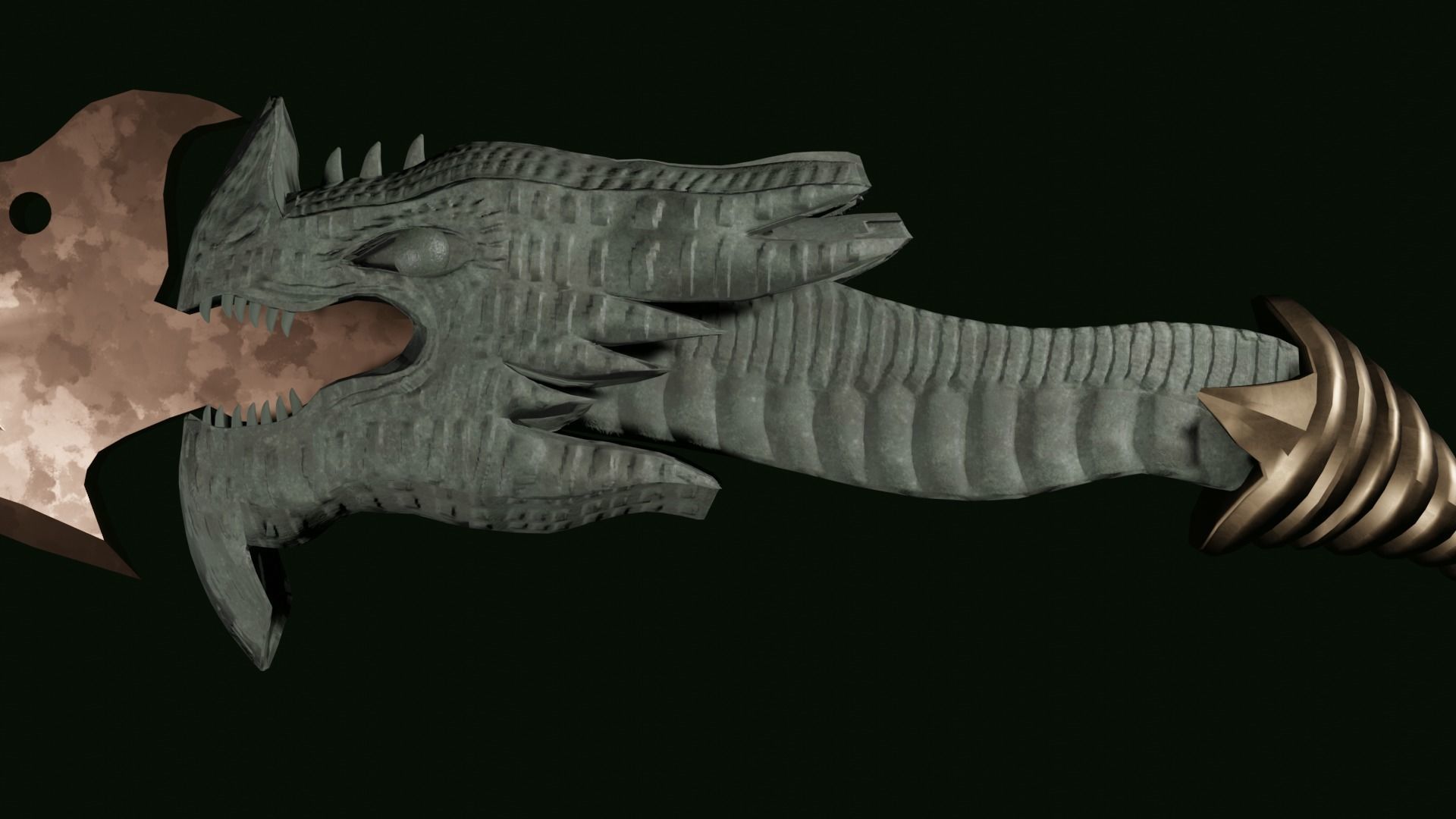 Fire-breathing Dragon dagger 3D model | CGTrader