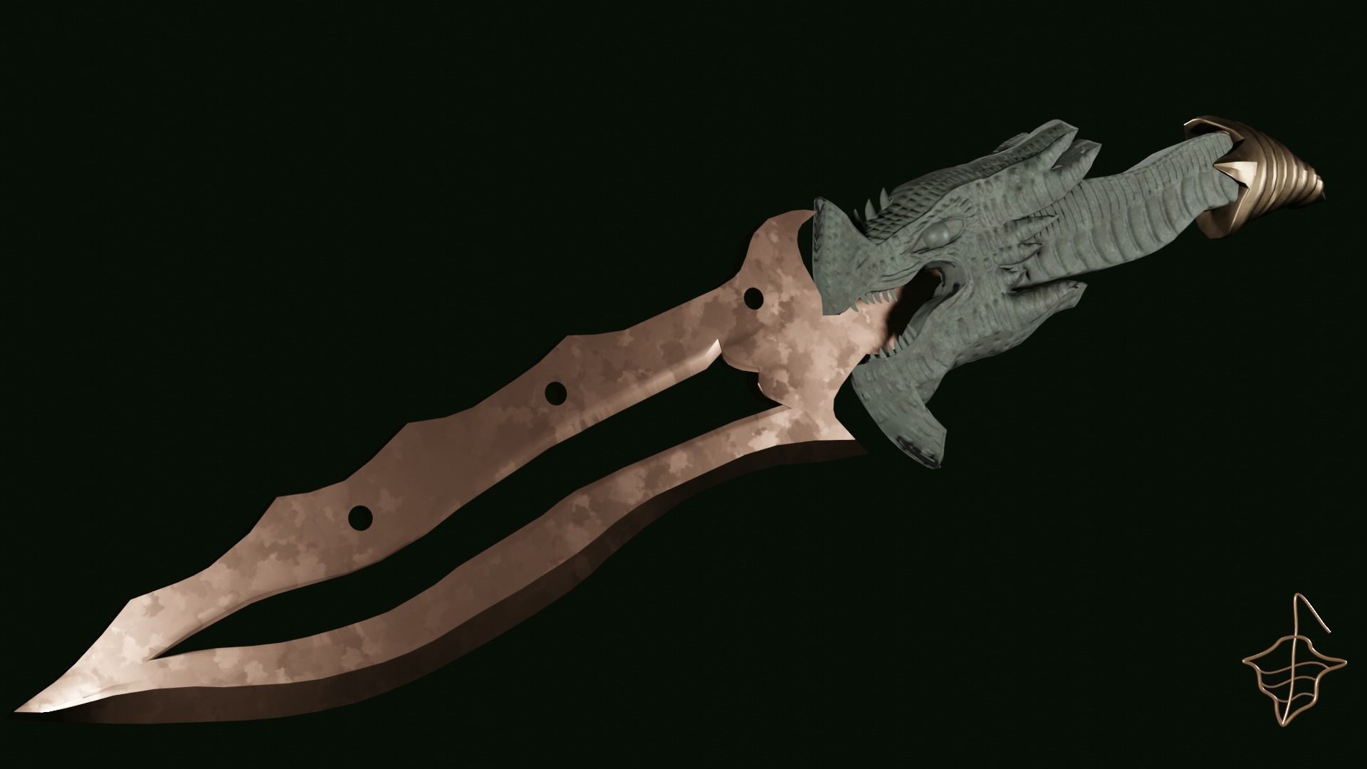 Fire-breathing Dragon dagger 3D model | CGTrader