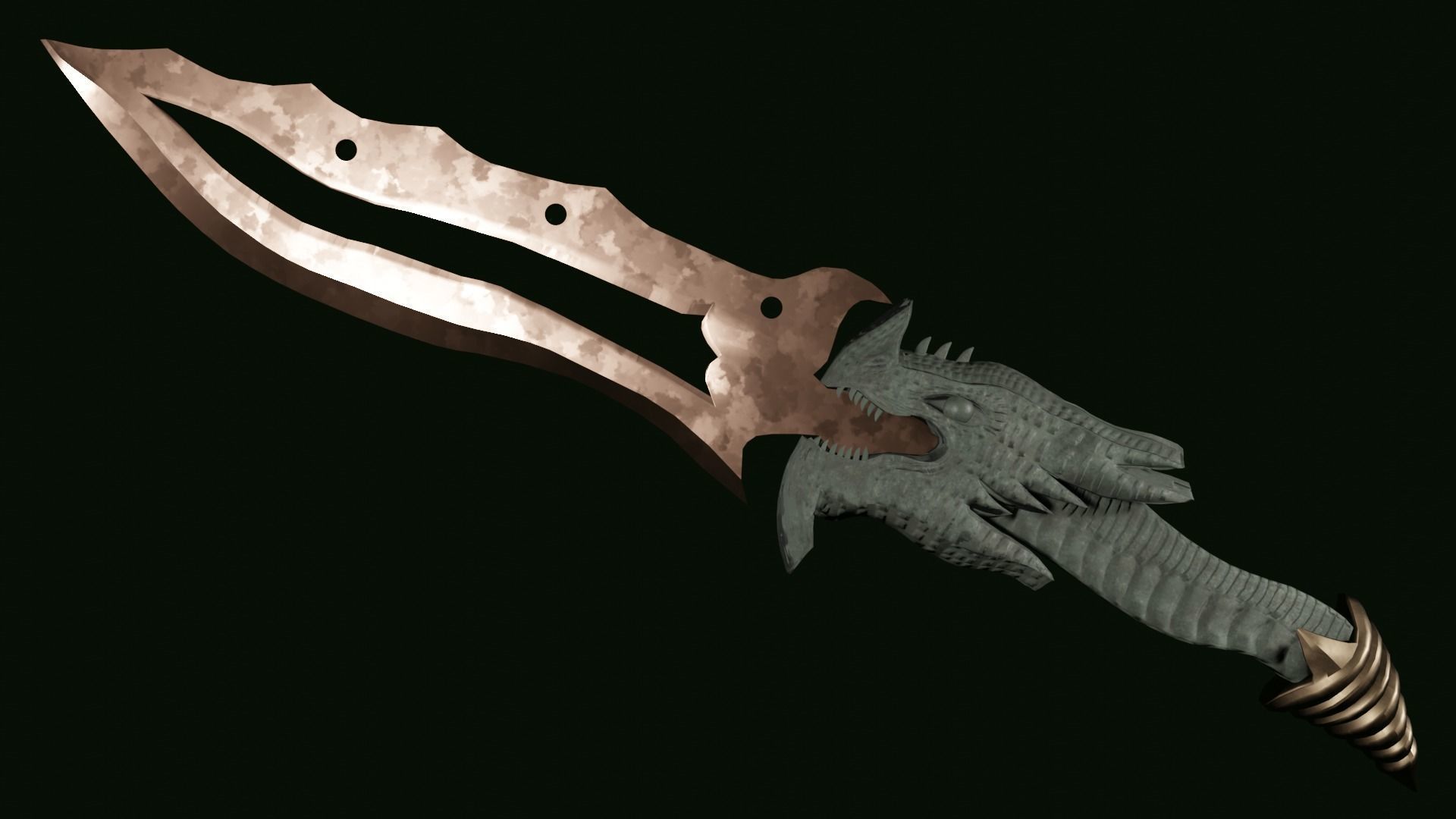 Fire-breathing Dragon dagger 3D model | CGTrader