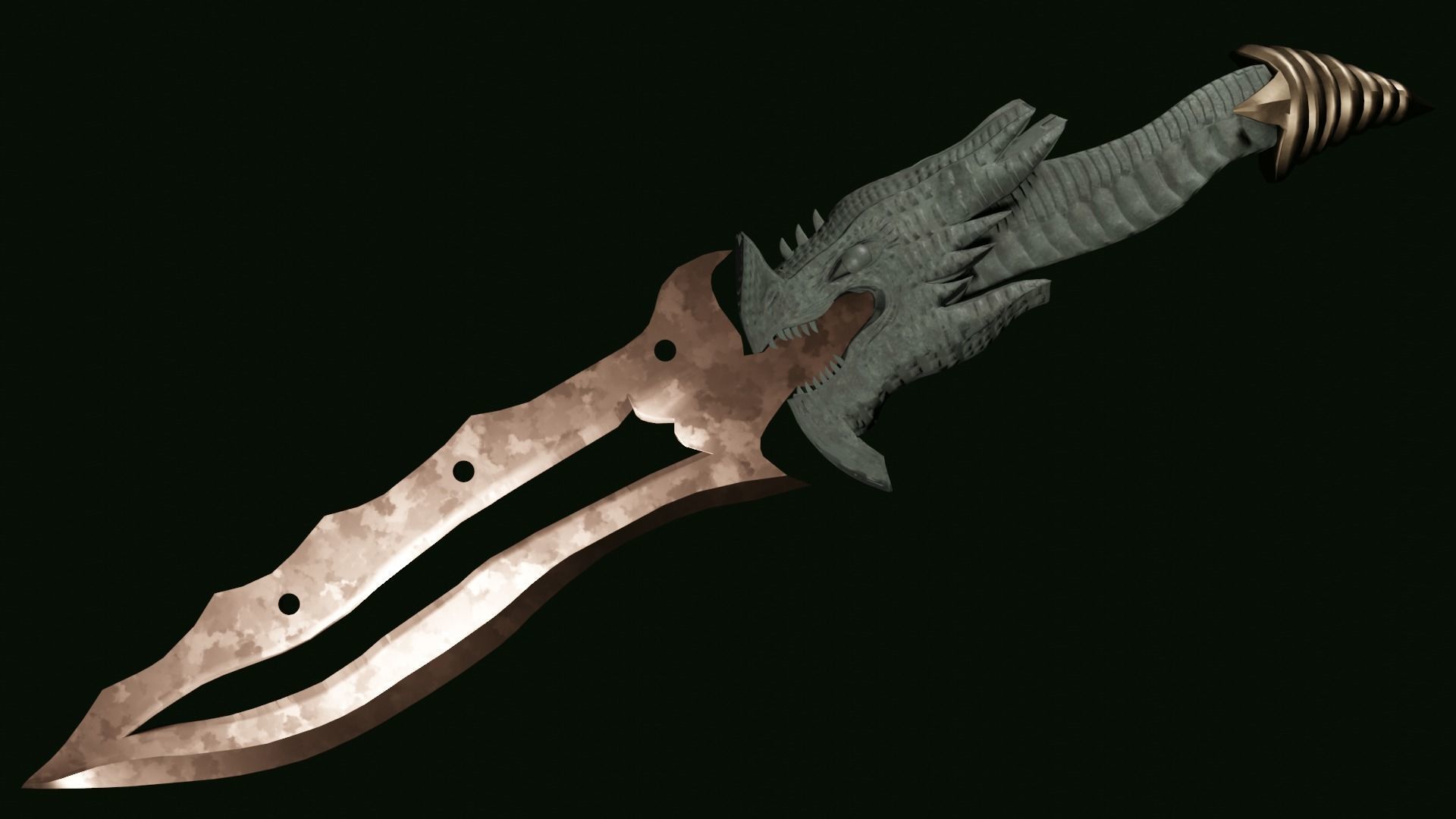 Fire-breathing Dragon dagger 3D model | CGTrader