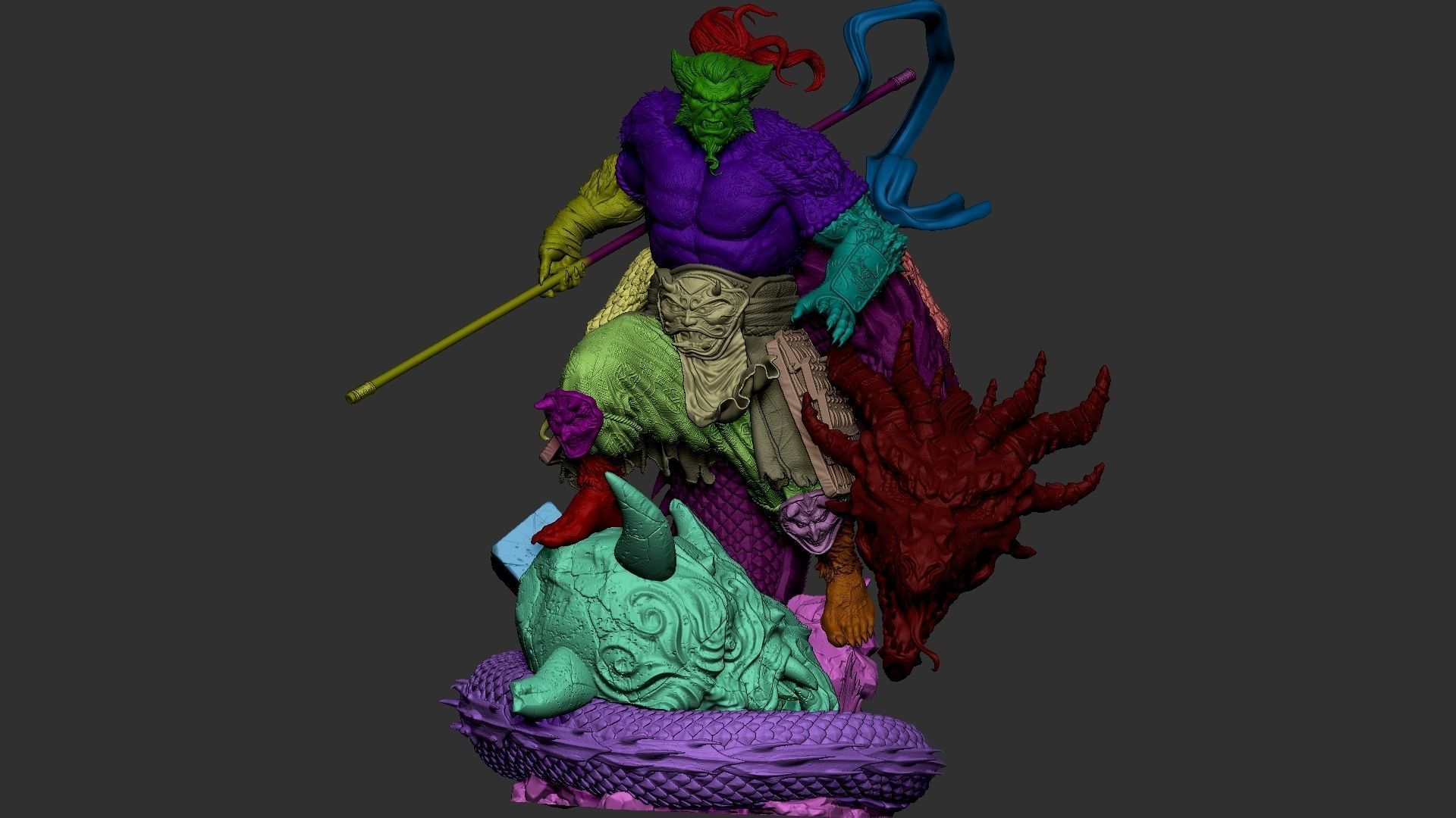 Beast Samurai 3D Print 3D model 3D printable | CGTrader