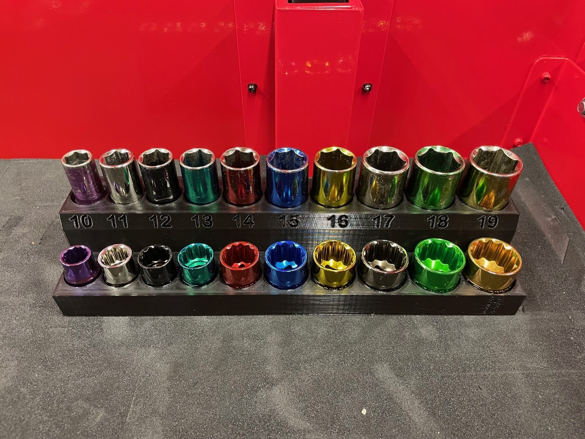 Socket Organizer - 3-8 in Drive Metric Color Coded Socket 3D model 3D ...