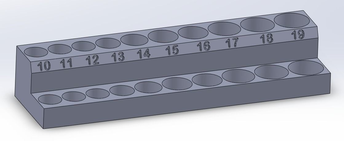 Socket Organizer - 3-8 in Drive Metric Color Coded Socket 3D model 3D ...