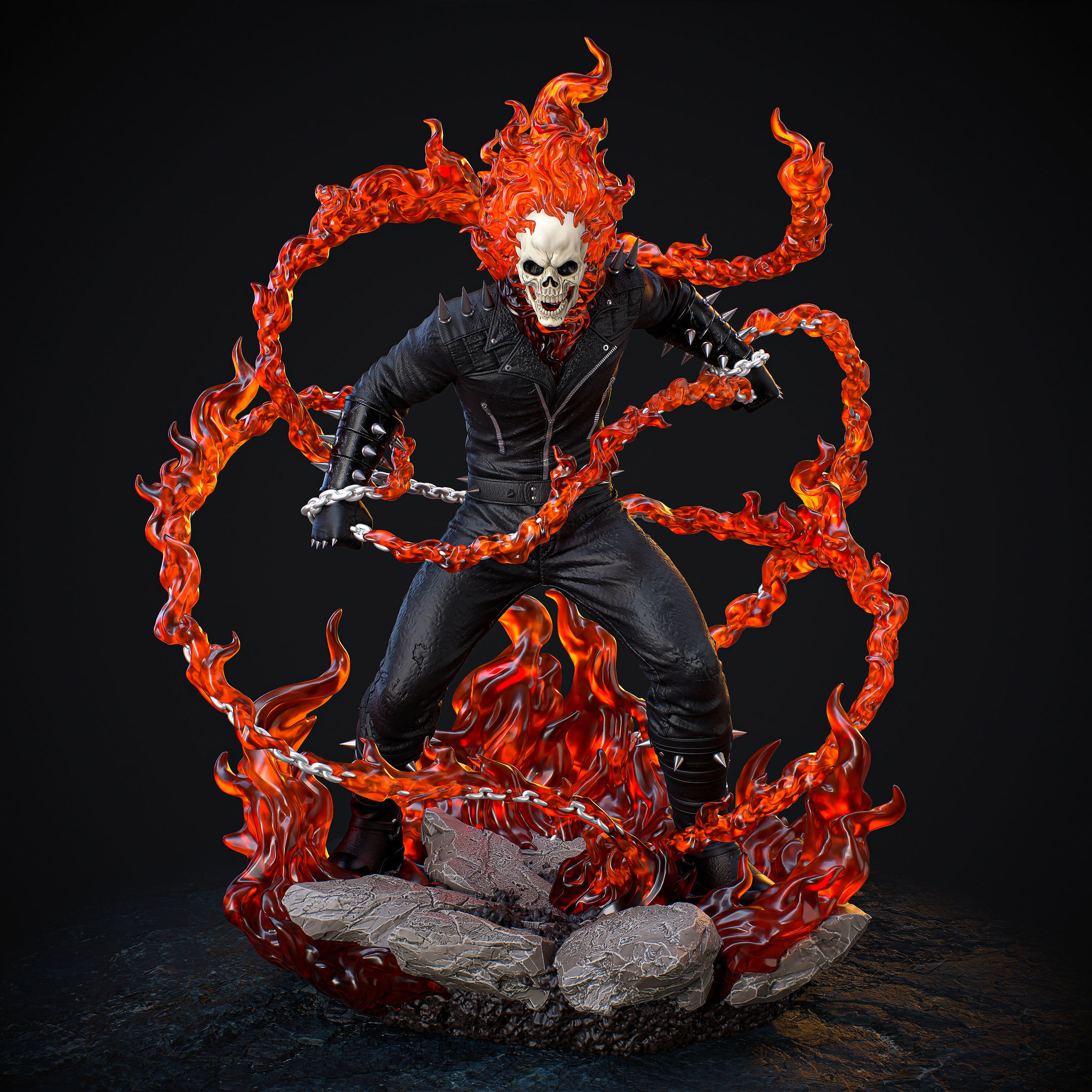 Ghost Rider 3D Print 3D model 3D printable | CGTrader
