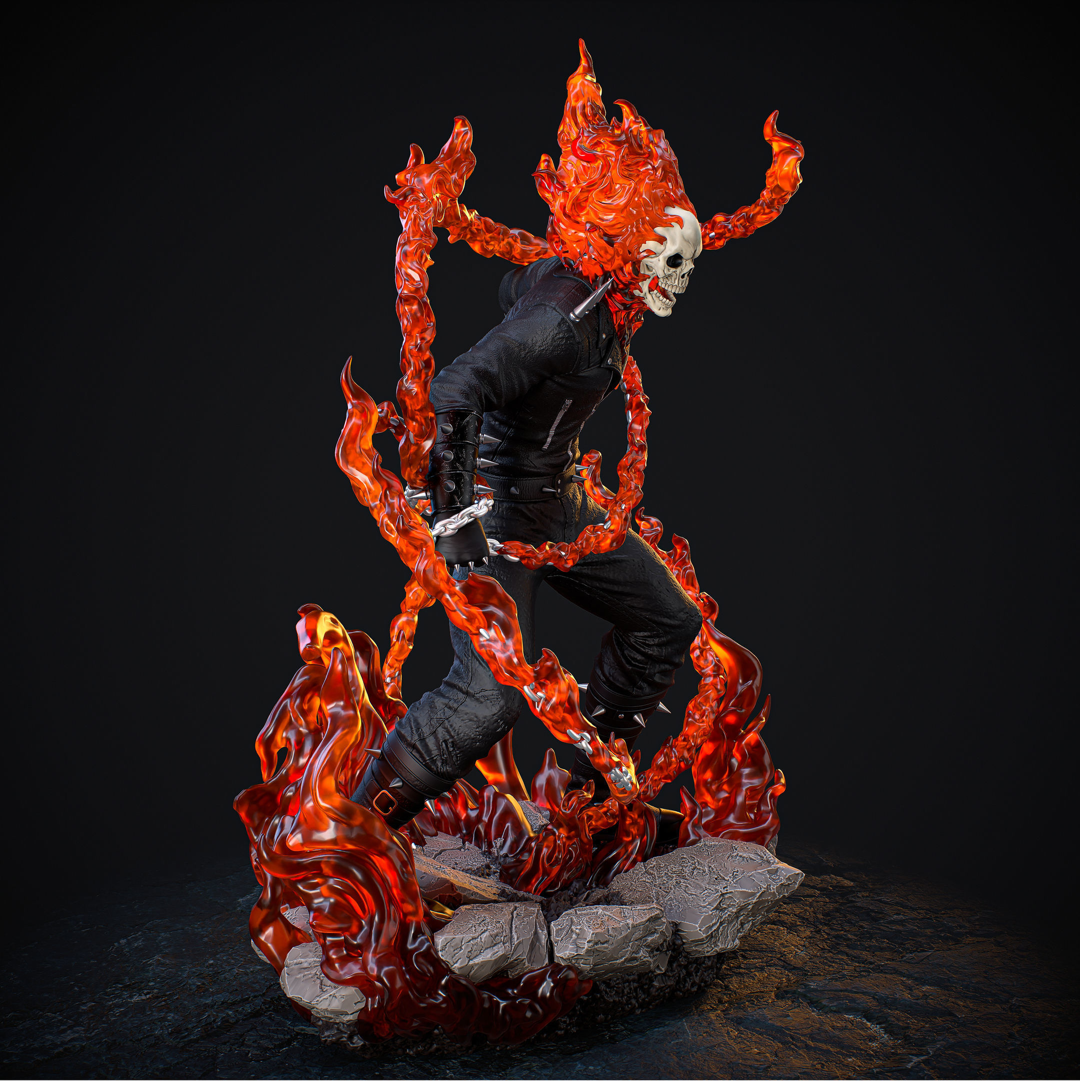 Ghost Rider 3D Print 3D model 3D printable | CGTrader