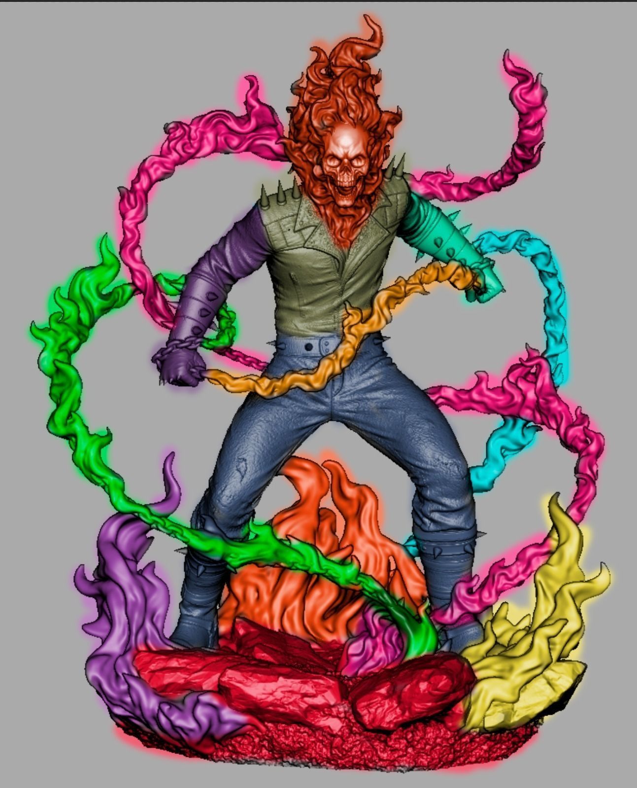 Ghost Rider 3D Print 3D model 3D printable | CGTrader