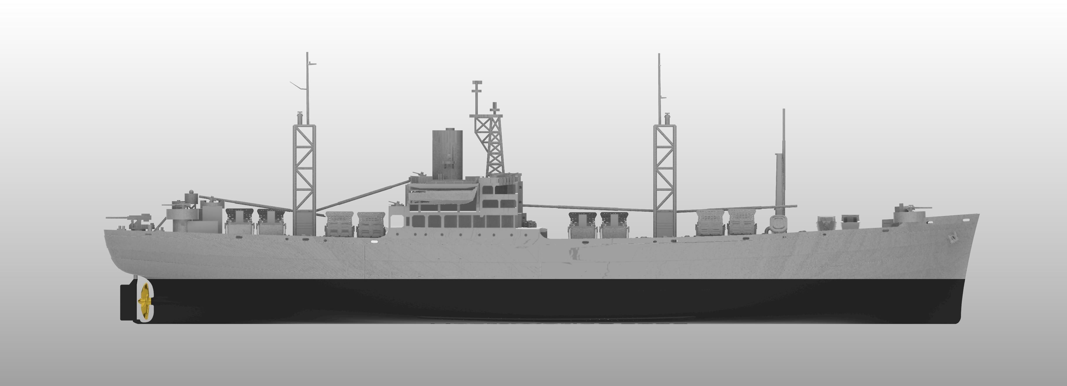 USS THUBAN Andromeda class WW2 attack cargo ship print ready 3D model ...