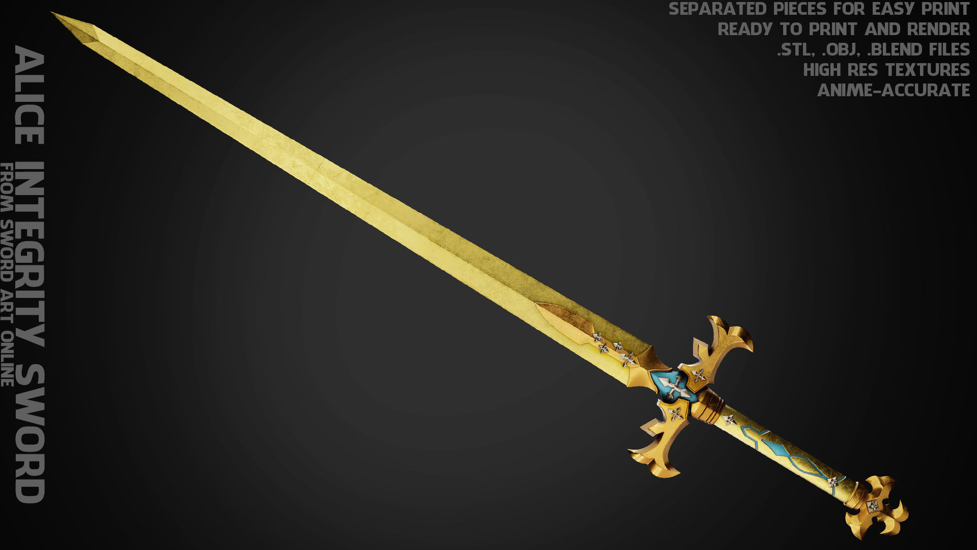 Sword Art Online Alice Fragrant Olive Sword for Cosplay 3D model 3D ...