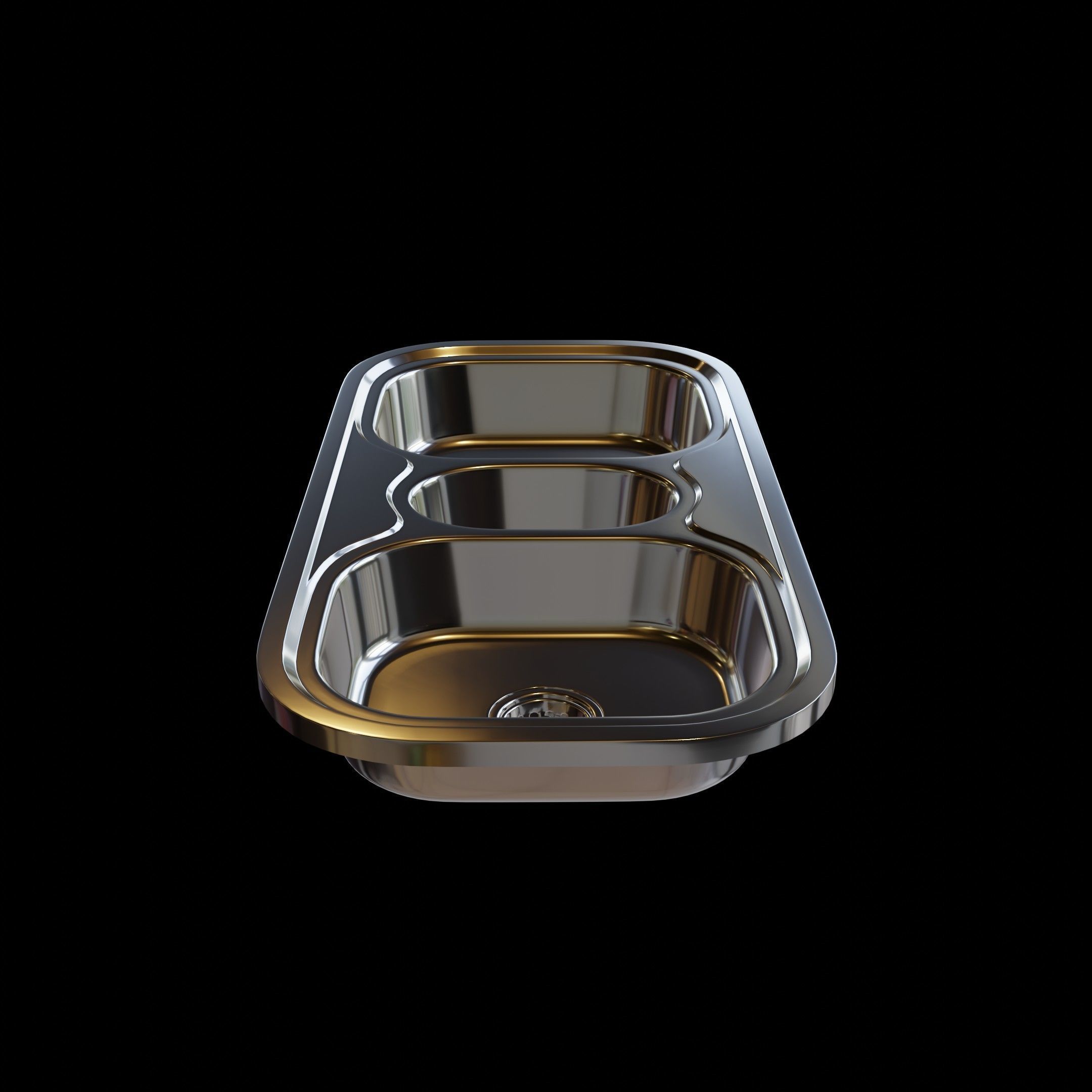 3D Replica Tripple Kitchen Sink free 3D model | CGTrader