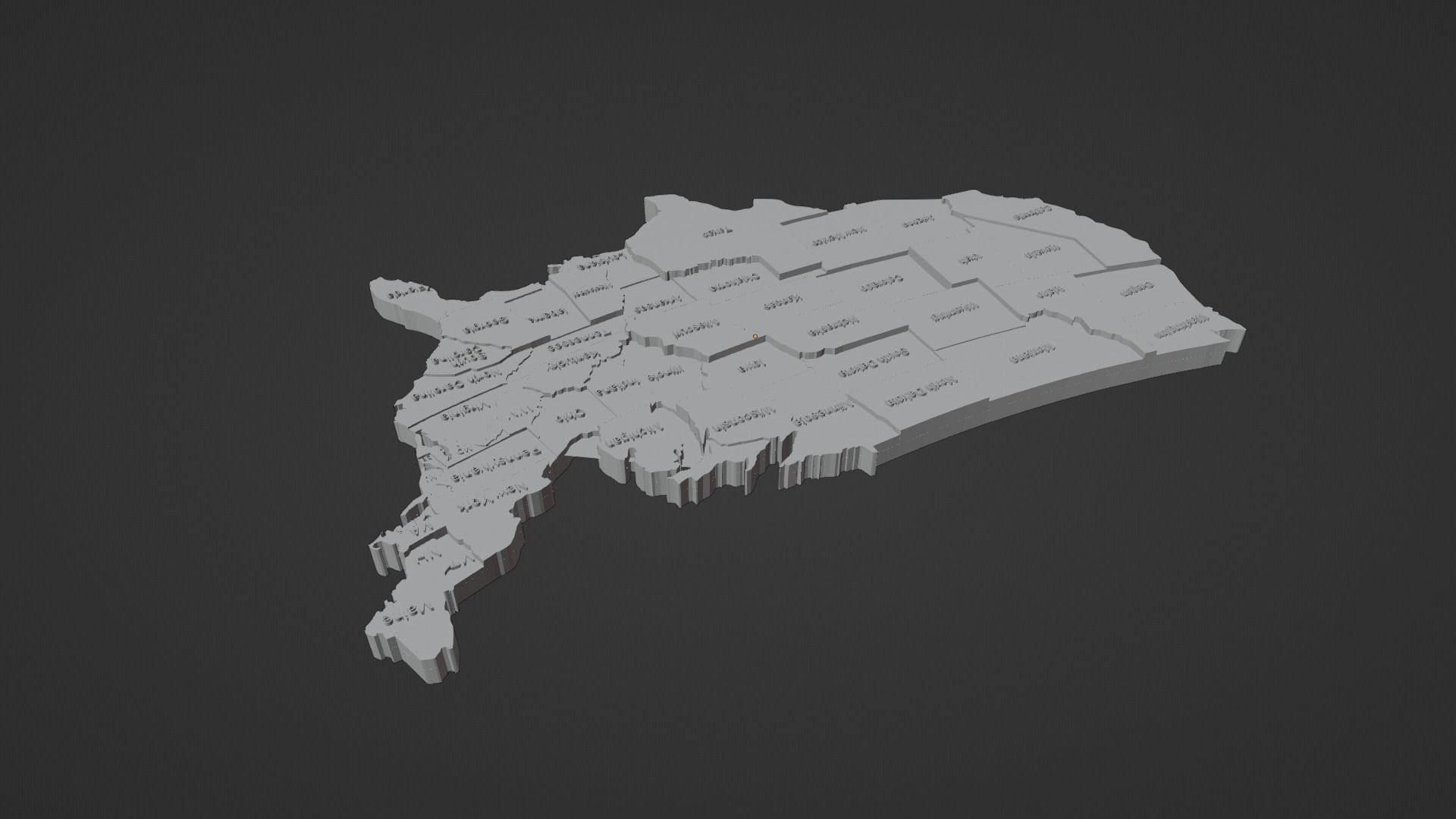 USA MAP WITH STATES NAMES -EASY PRINT NO SUPPORT 3D model 3D printable ...