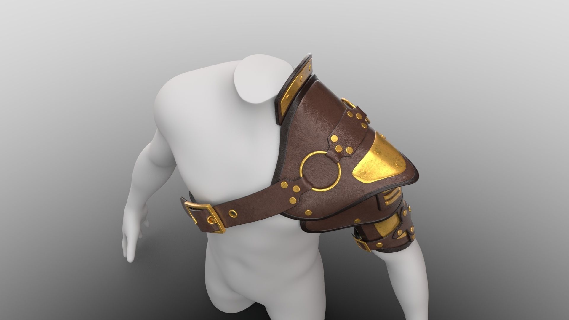 Male Leather Pauldron 3D model | CGTrader