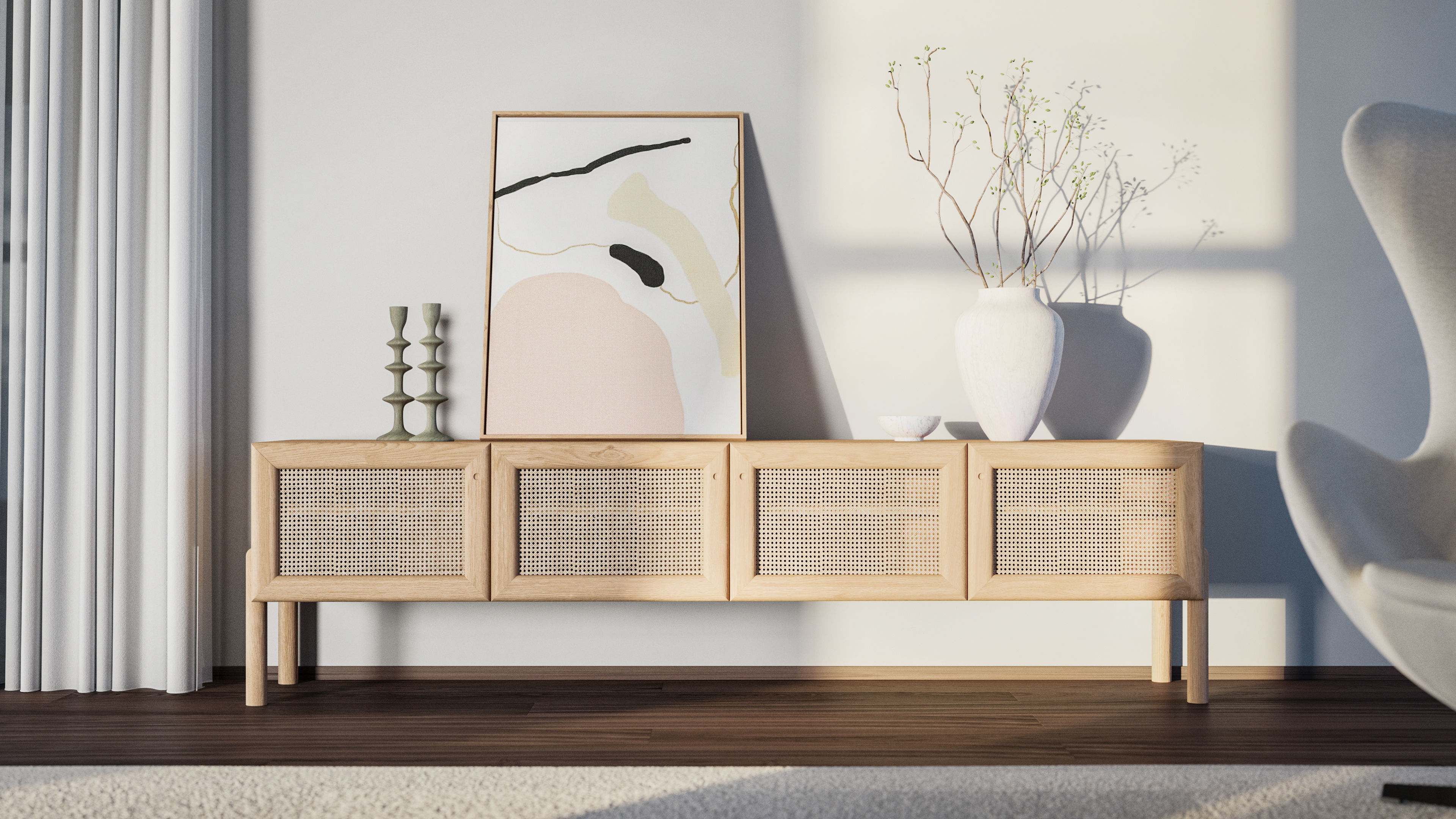 lowboard jolie with deco 3D model | CGTrader