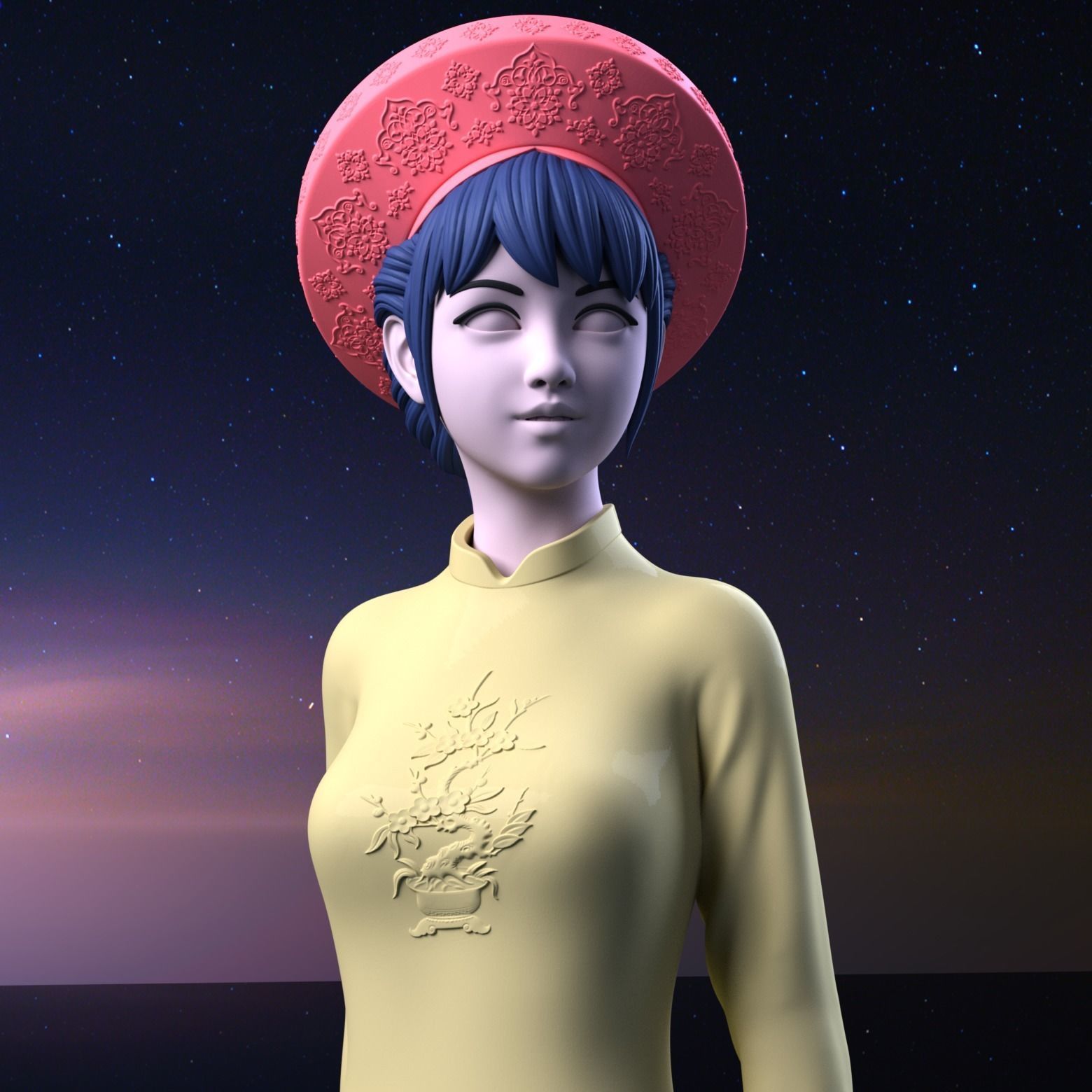 Ao Dai VietNam 3D model 3D printable | CGTrader