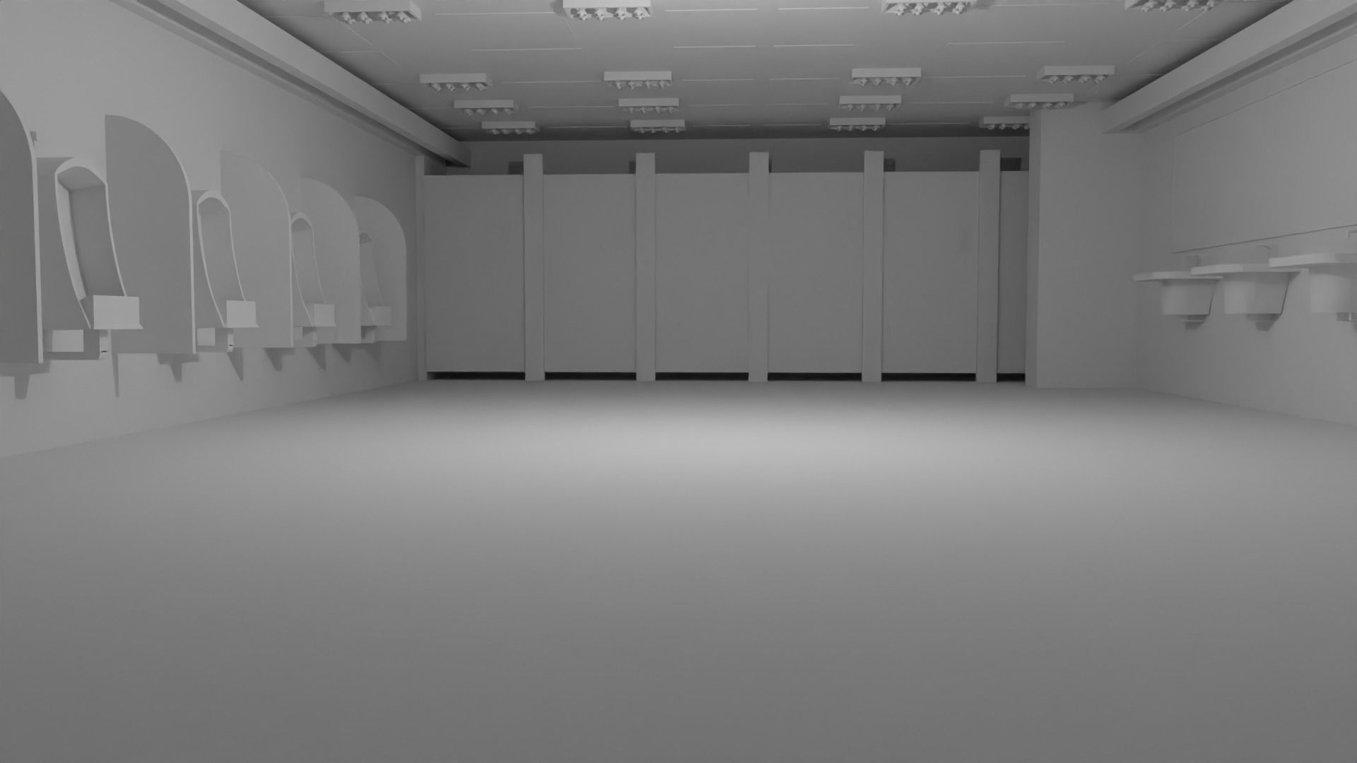 Restroom Interior No Material 3D model | CGTrader