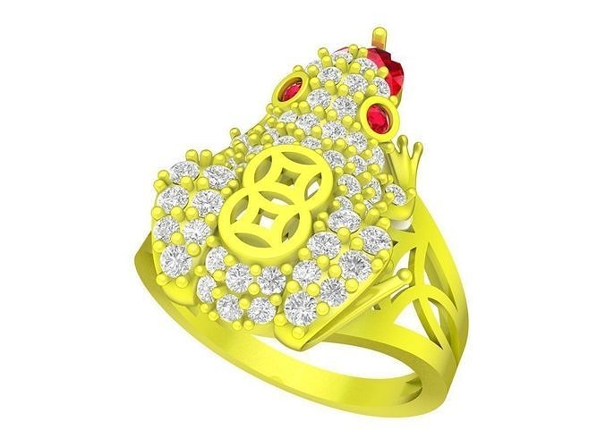 7095 chinese coins lucky toad ring 3D model 3D printable | CGTrader