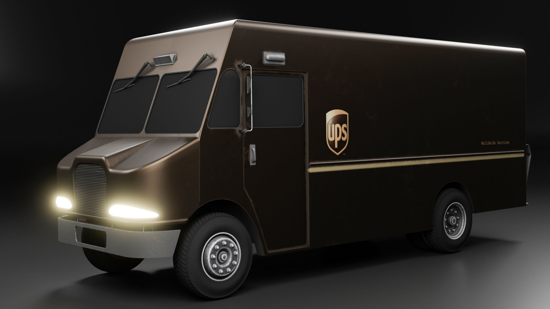 3D model Ups Van VR / AR / low-poly | CGTrader
