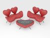 3D model HEART SHAPE MODERN SOFA LOW-POLY PBR 3D MODEL VR / AR / low ...