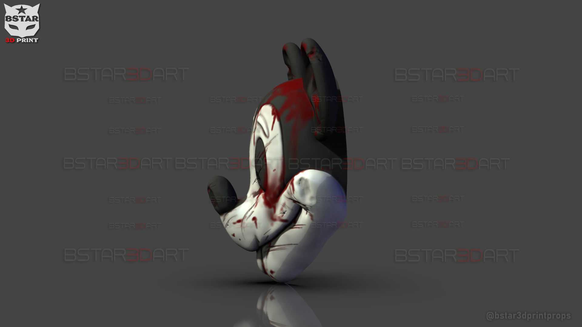 Mickey Mouse Trap Mask - Damaged Version - Halloween Cosplay 3D model ...